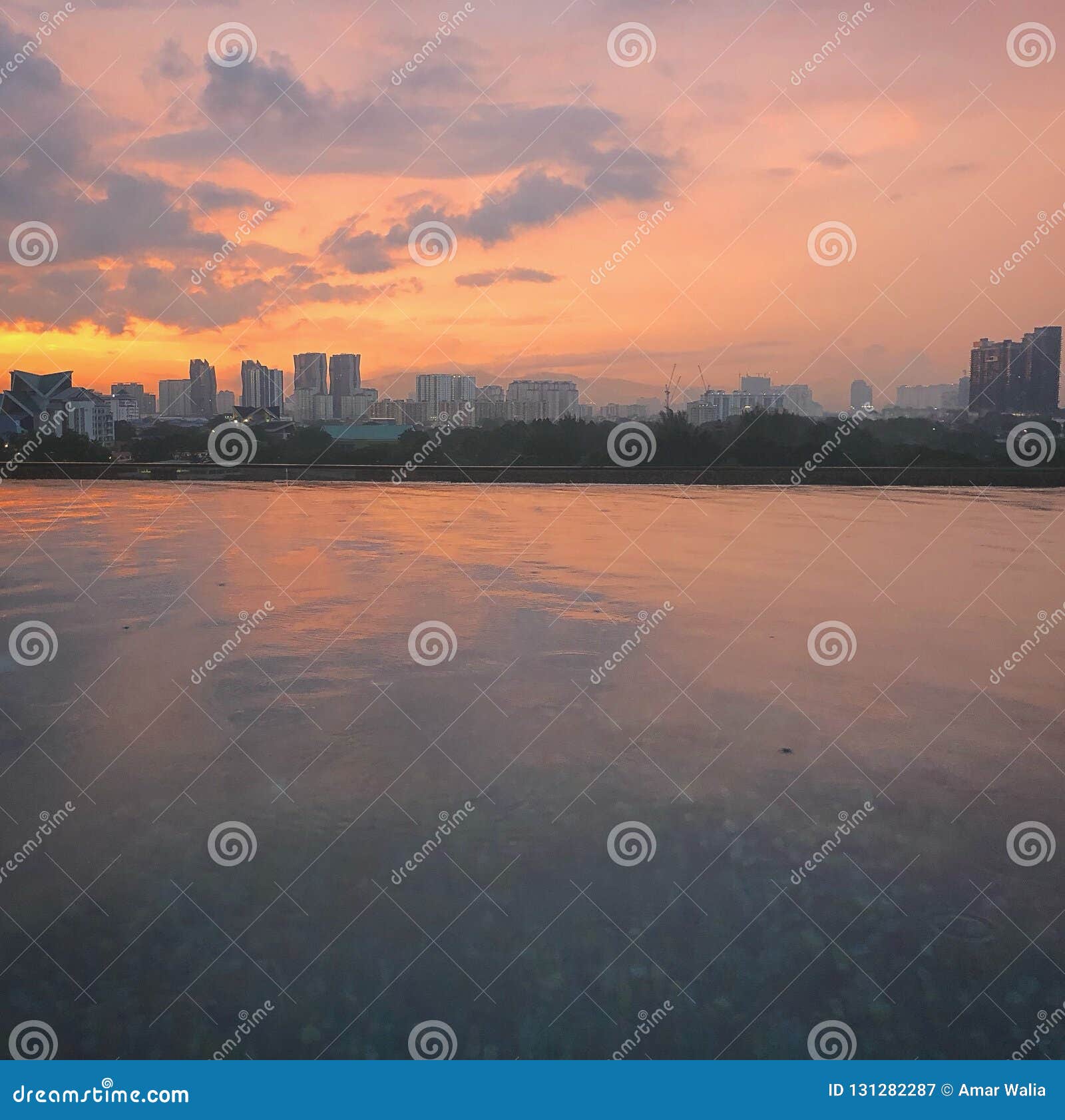 Skyline Sunset stock image. Image of lumpur, skyline - 131282287