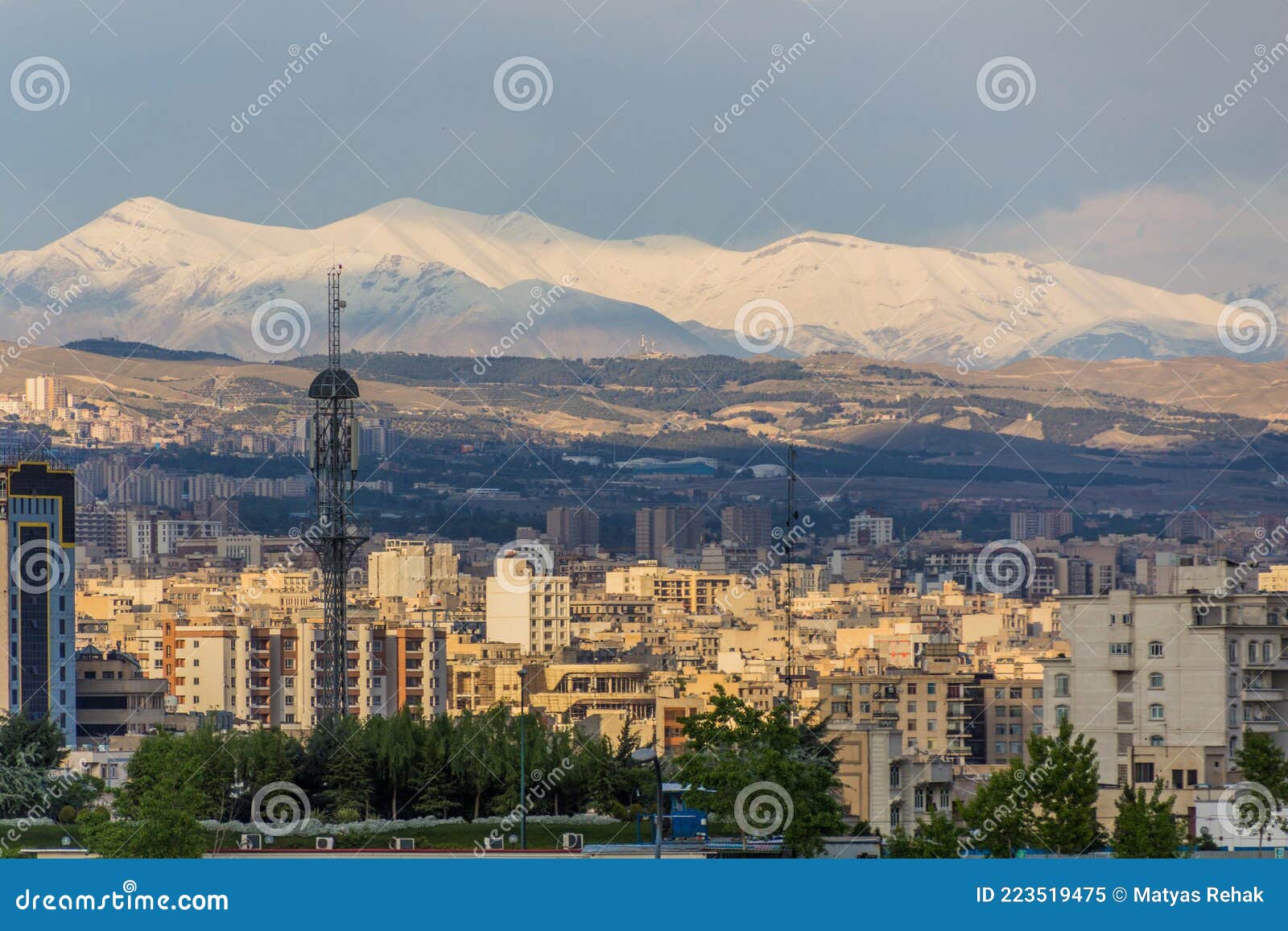 Skyline of Tehran with Alborz Mountain Range, Ir Stock Image - Image of ...