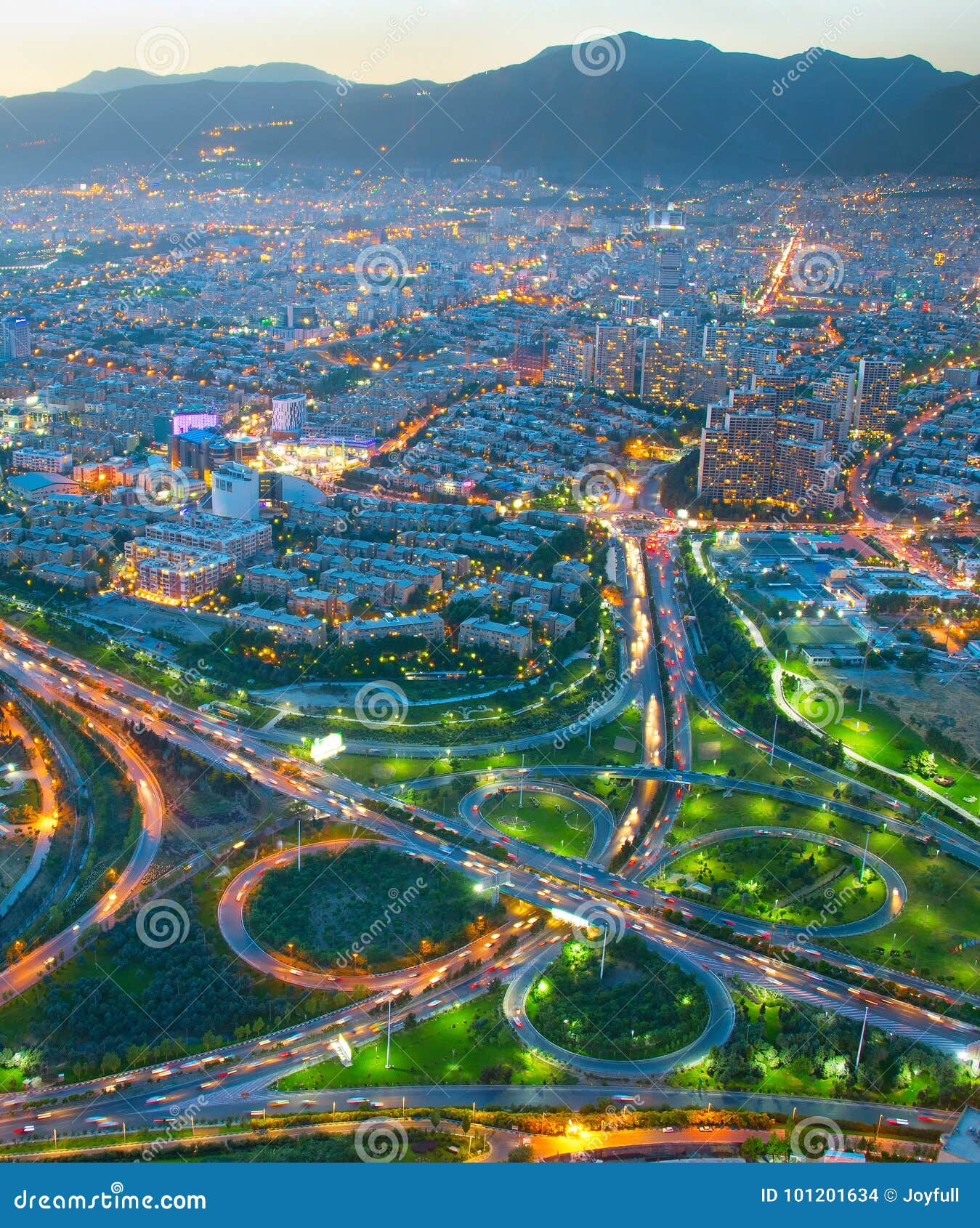 Tehran Aerial View Twilight, Iran Stock Photo - Image of dusk, iran ...