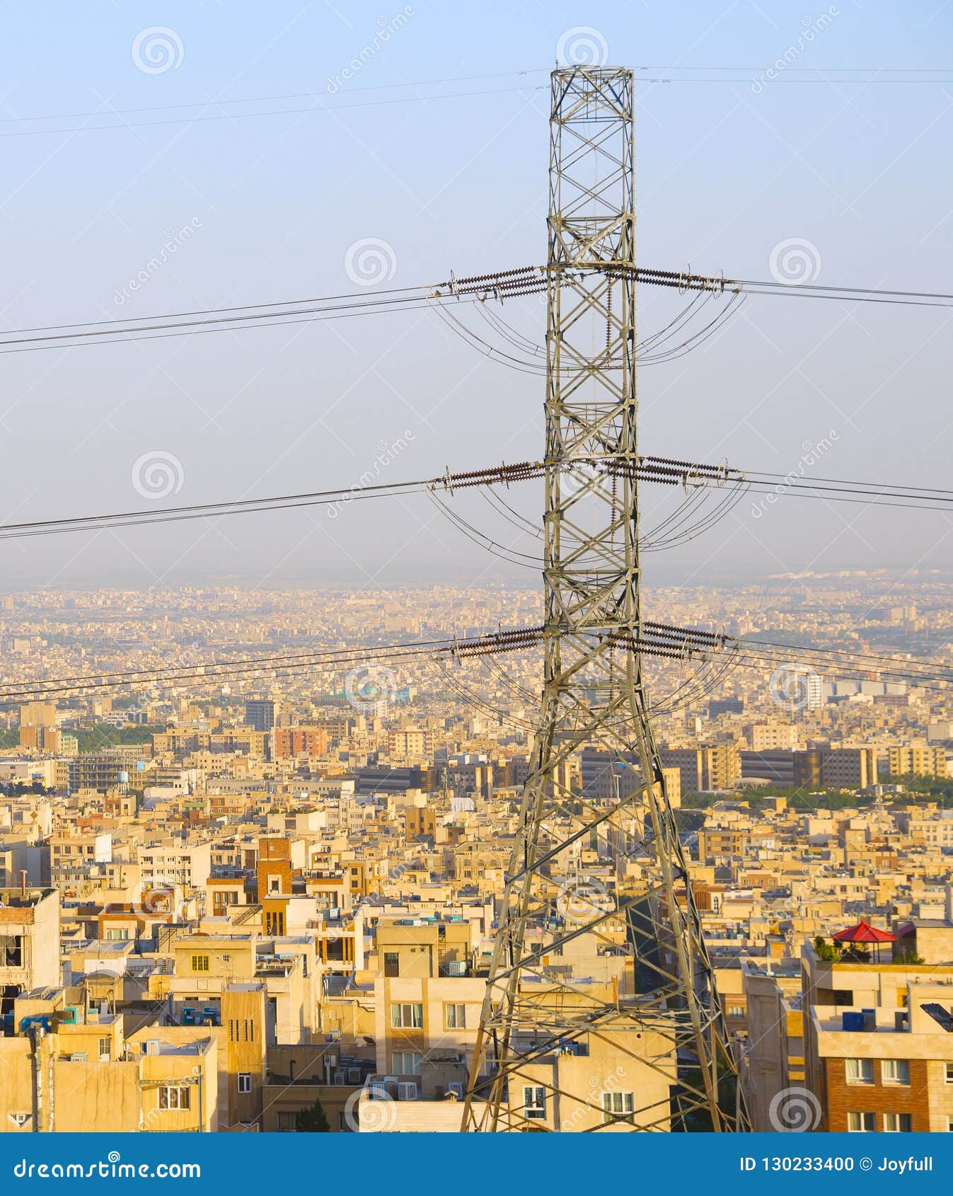 Skyline Tehran Electric Post Iran Stock Photo - Image of pillar, asia ...