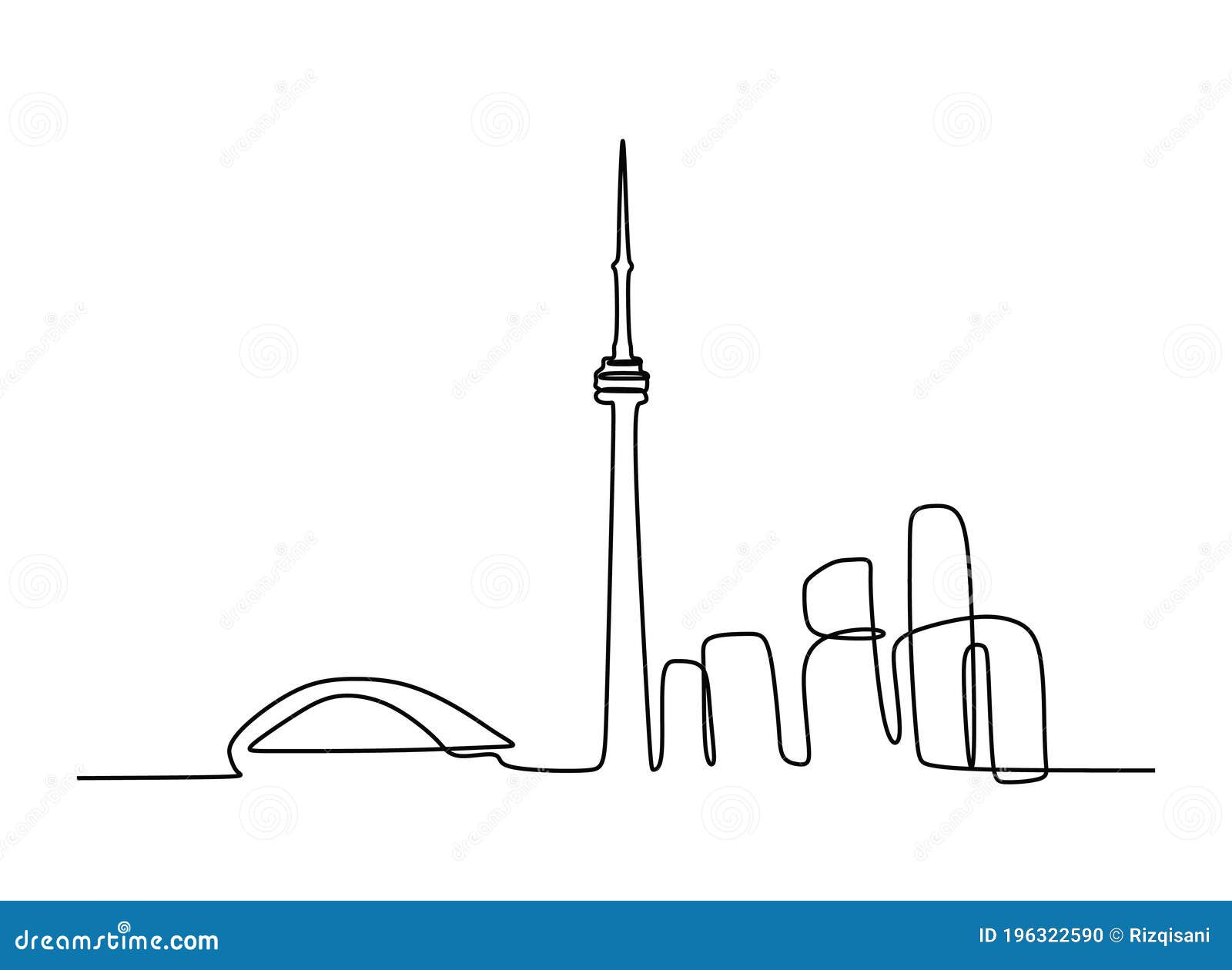 Skyline of Toronto Canada stock vector. Illustration of ontario - 196322590