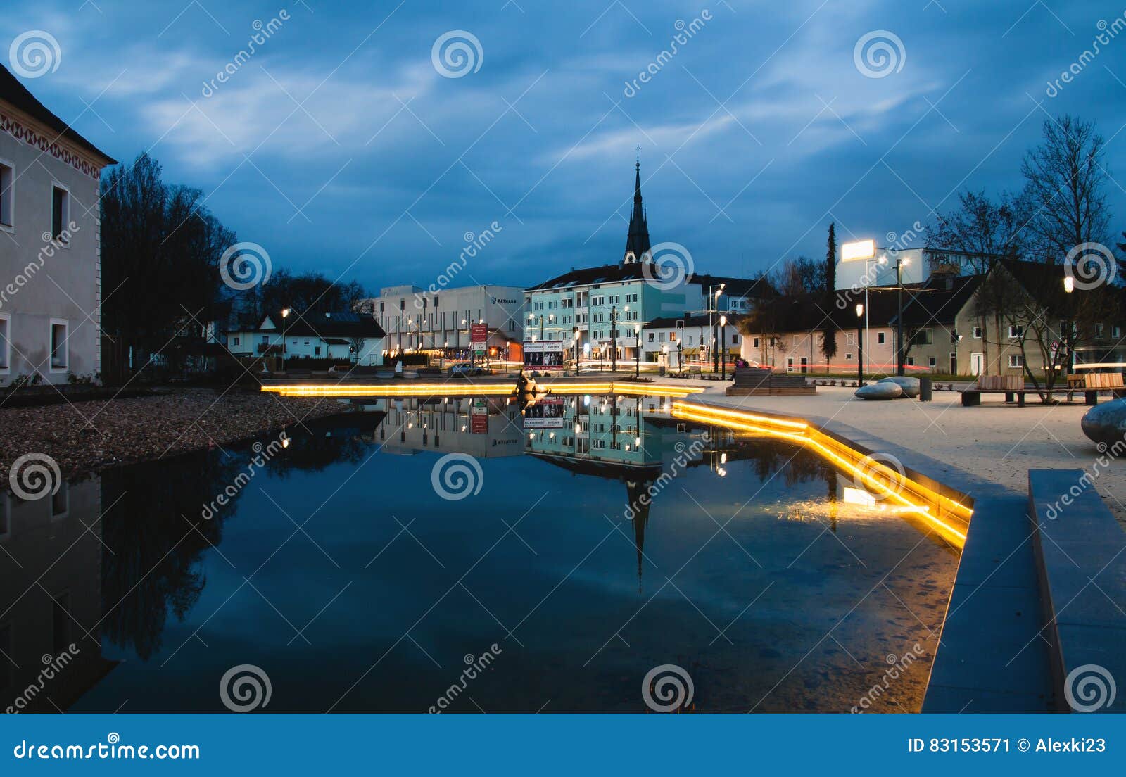 Skyline of Traun editorial photo. Image of center, schloss - 83153571