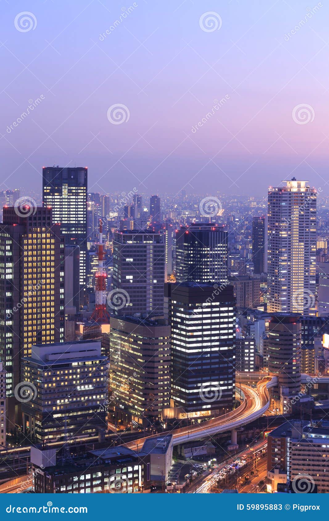 Skyline of Umeda District, Osaka, Japan Editorial Stock Photo - Image ...