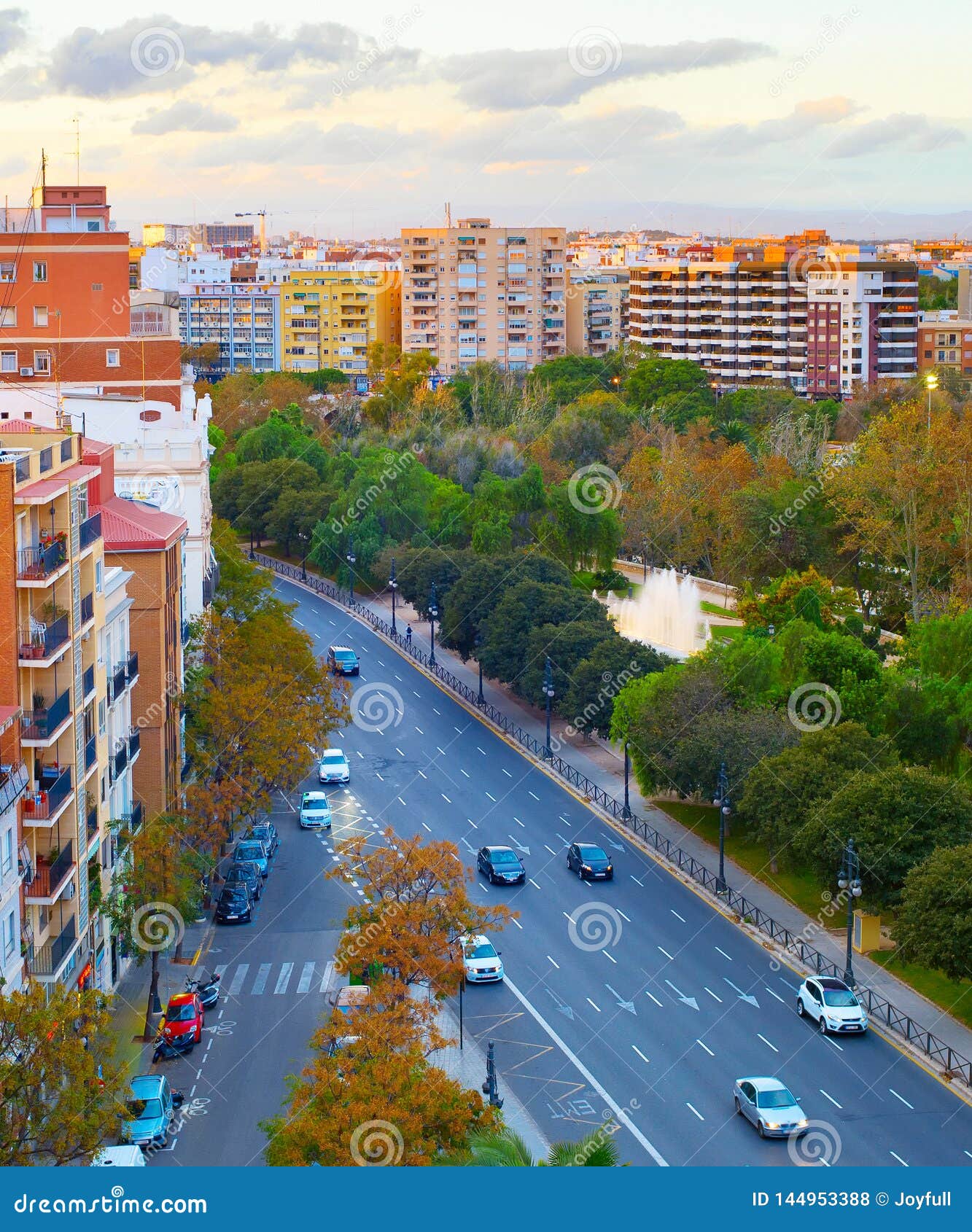 Skyline Valencia Road Architecture Spain Stock Photo - Image of ...