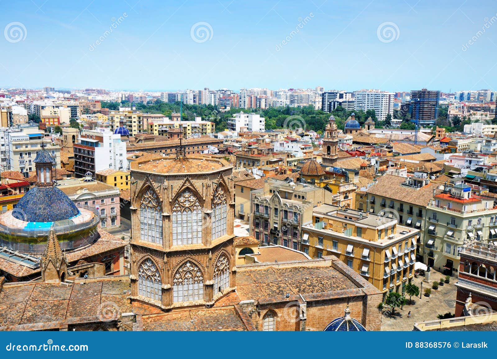 Skyline of Valencia stock photo. Image of urban, tower - 88368576