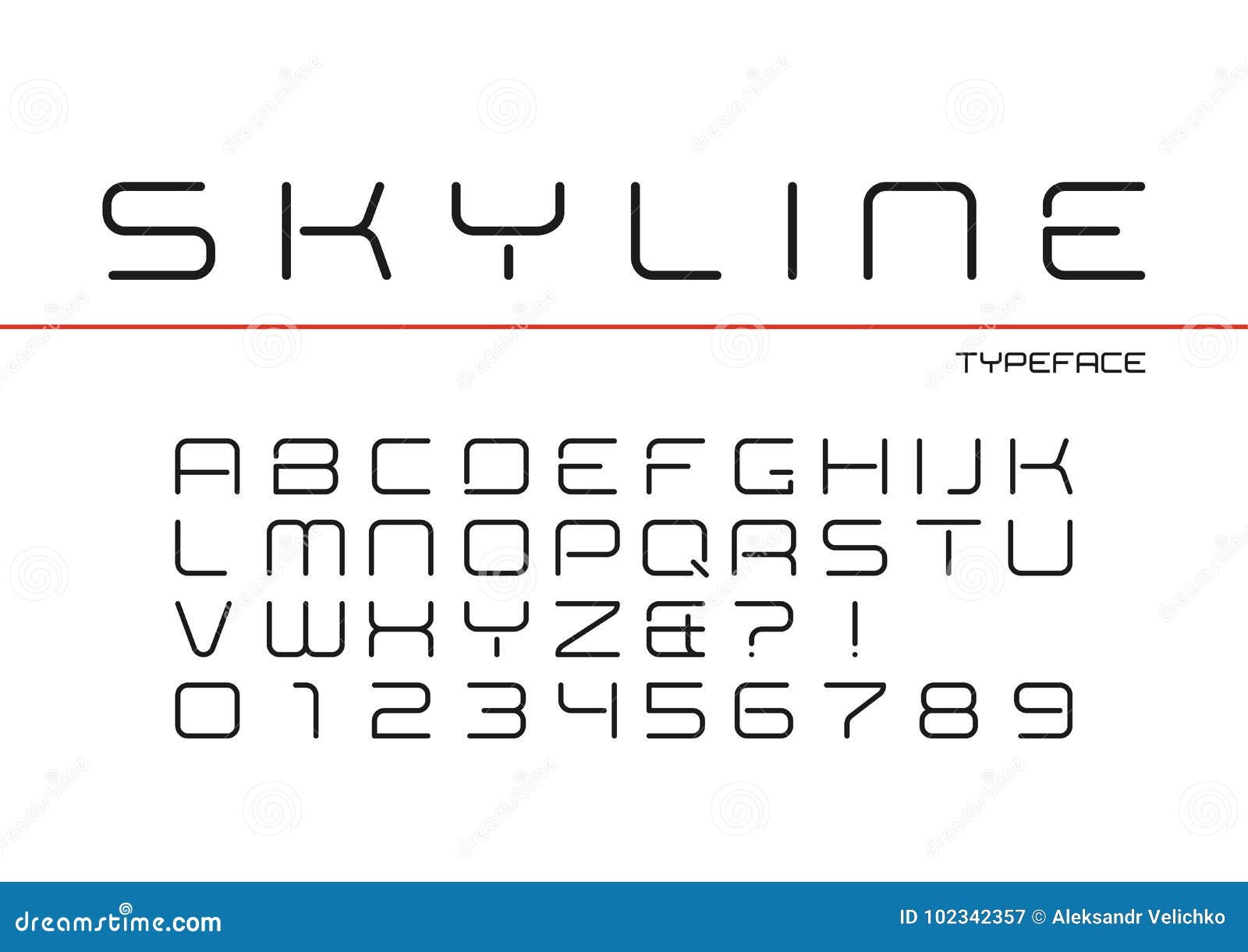 Skyline Vector Decorative Regular Font Design, Alphabet, Typefac Stock ...