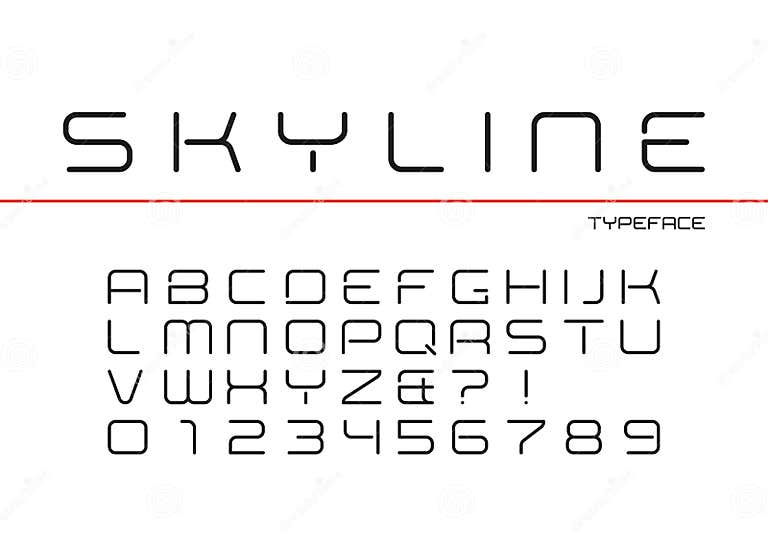 Skyline Vector Decorative Regular Font Design, Alphabet, Typefac Stock ...