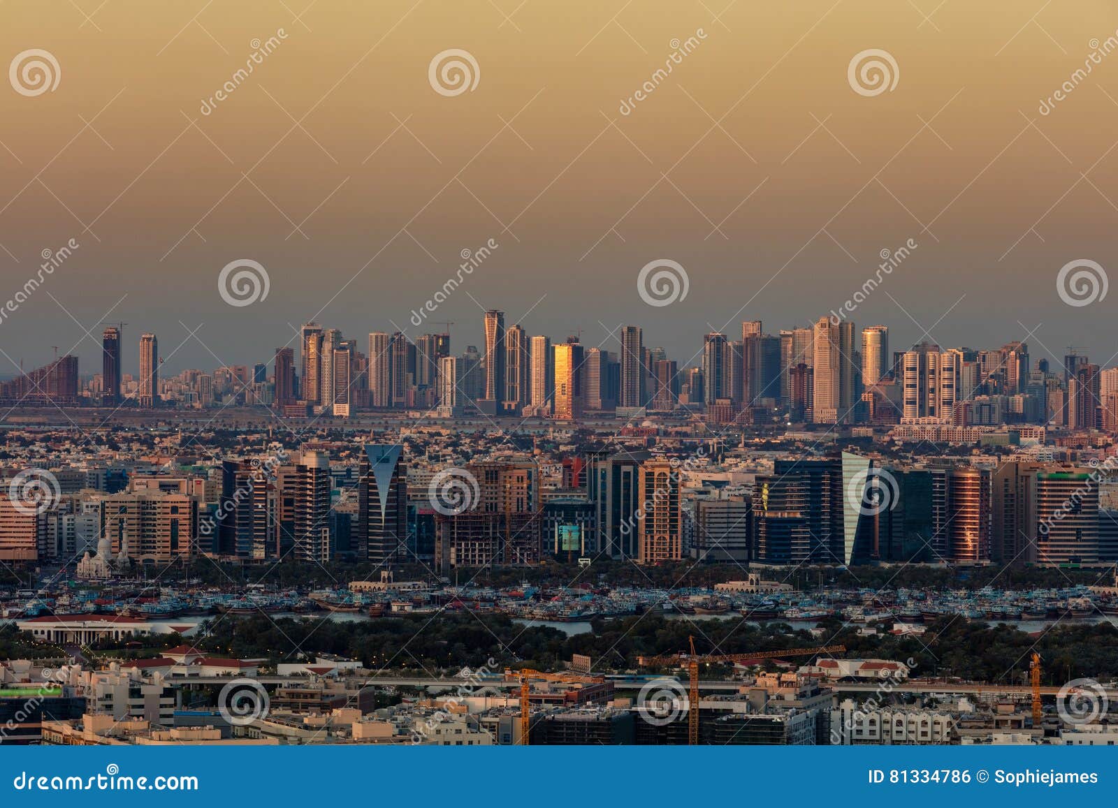A Skyline View of Deira Dubai, UAE and Sharjah Editorial Photo - Image ...
