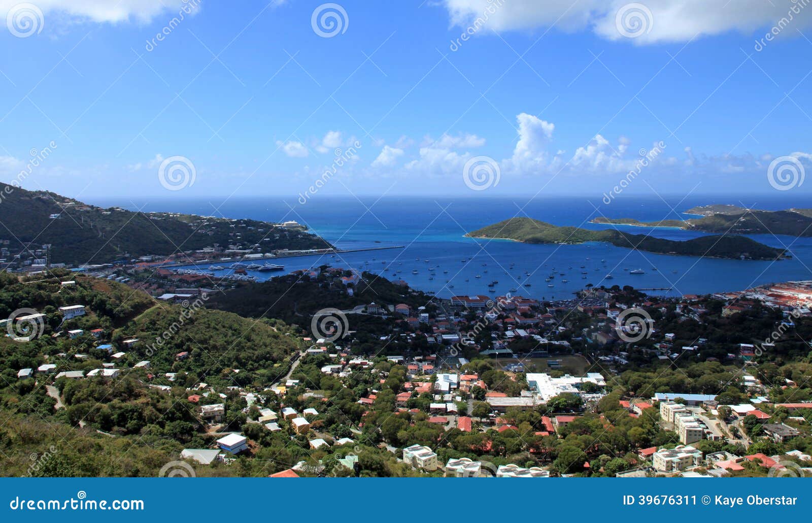 Skyline view of St Thomas stock image. Image of mountain - 39676311