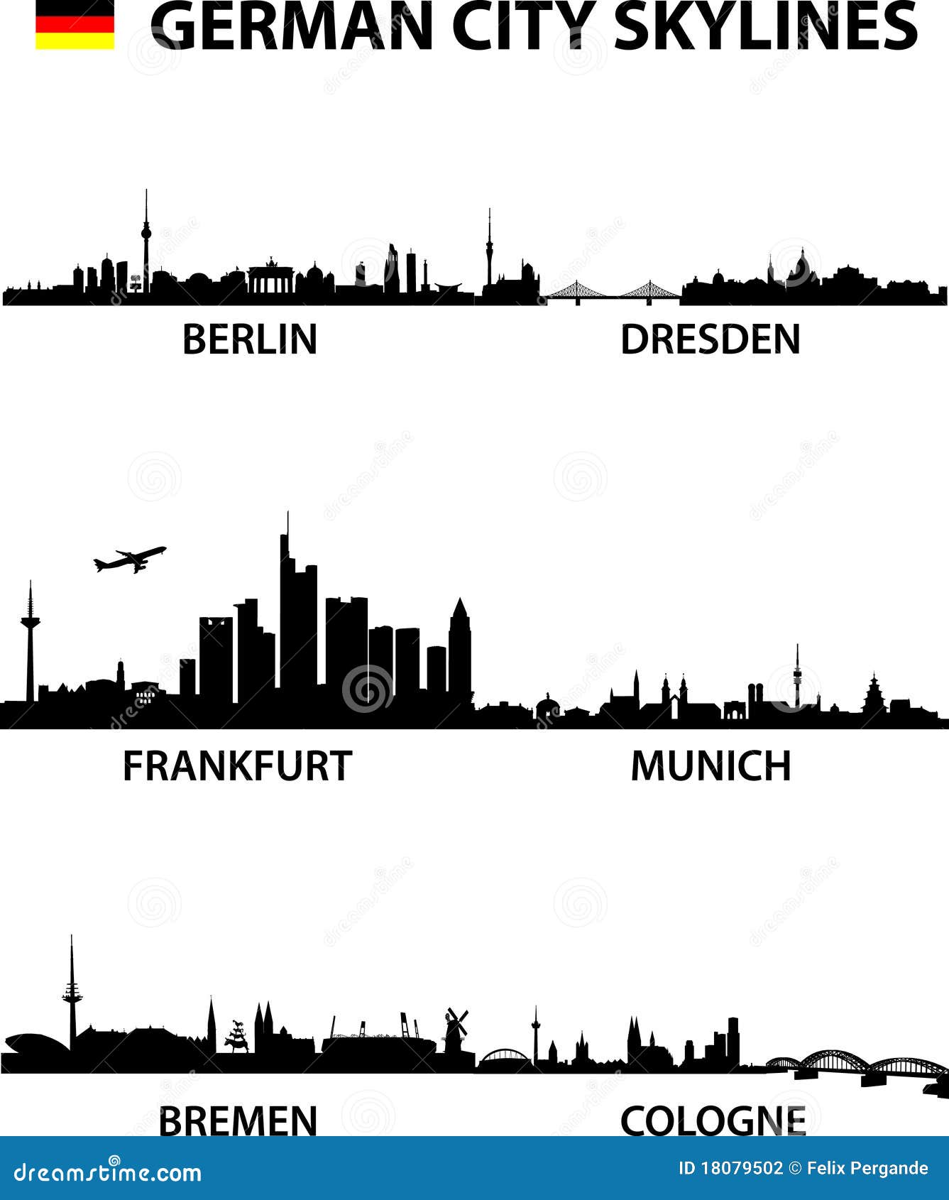 Skylines Germany stock vector. Illustration of berlin - 18079502