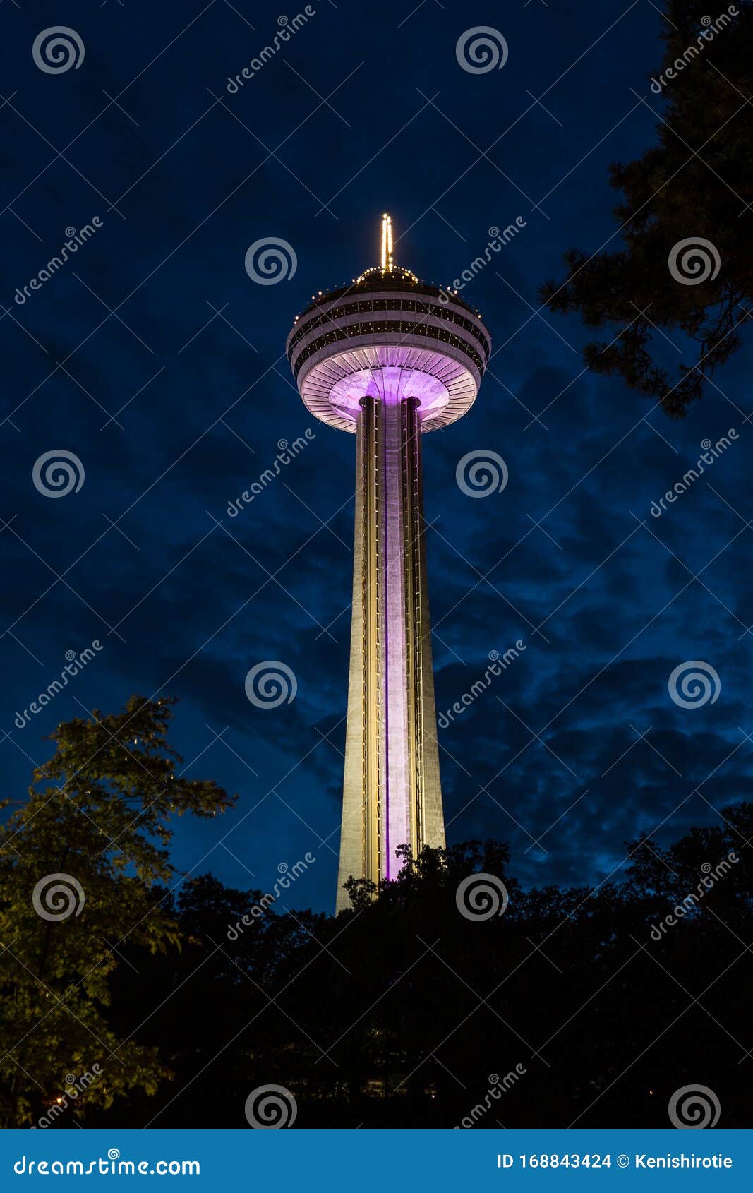 Skylon Tower at Night in Niagara Falls, Canada Editorial Stock Image ...