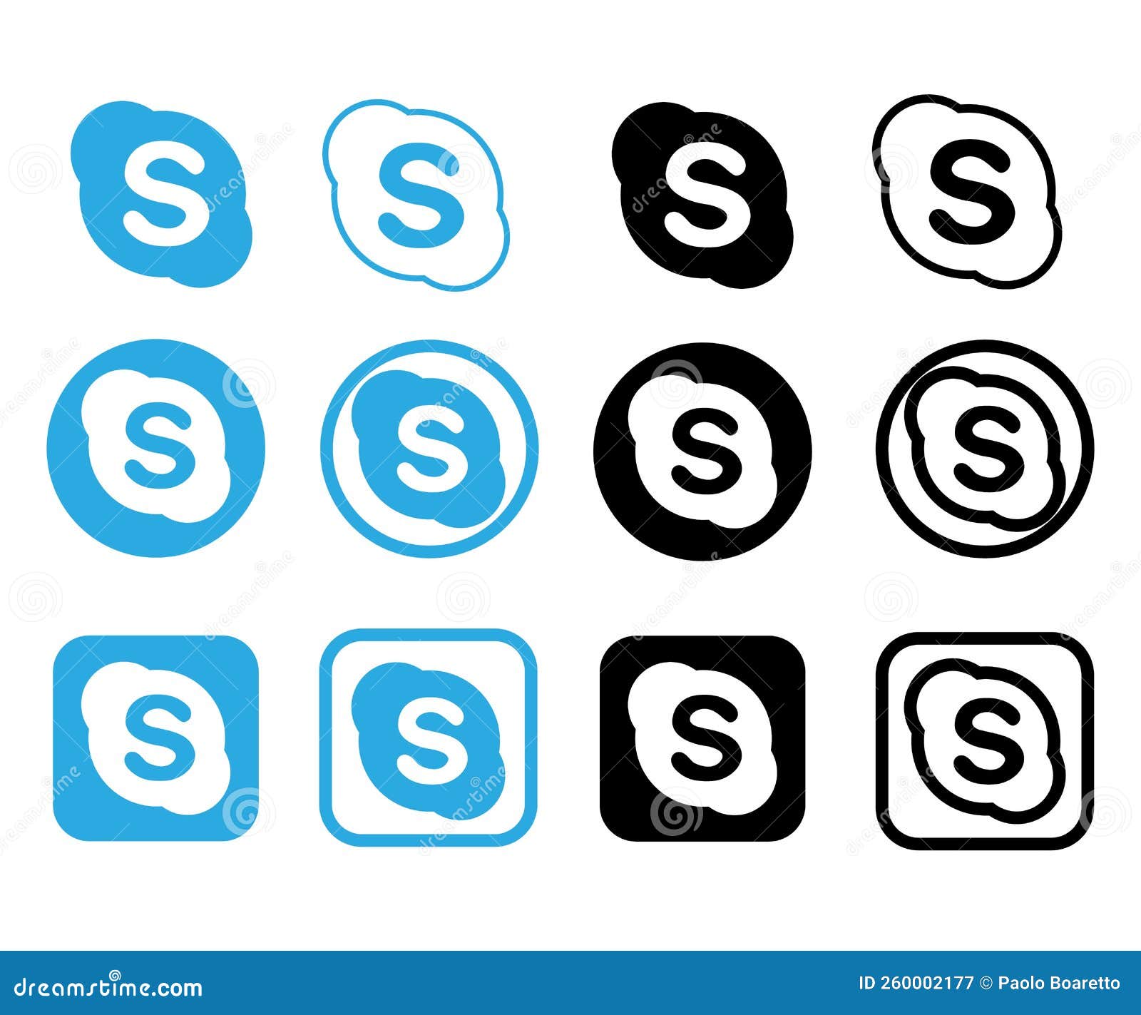 Skype Icon Vector.skype Logo Vector Editorial Photography ...
