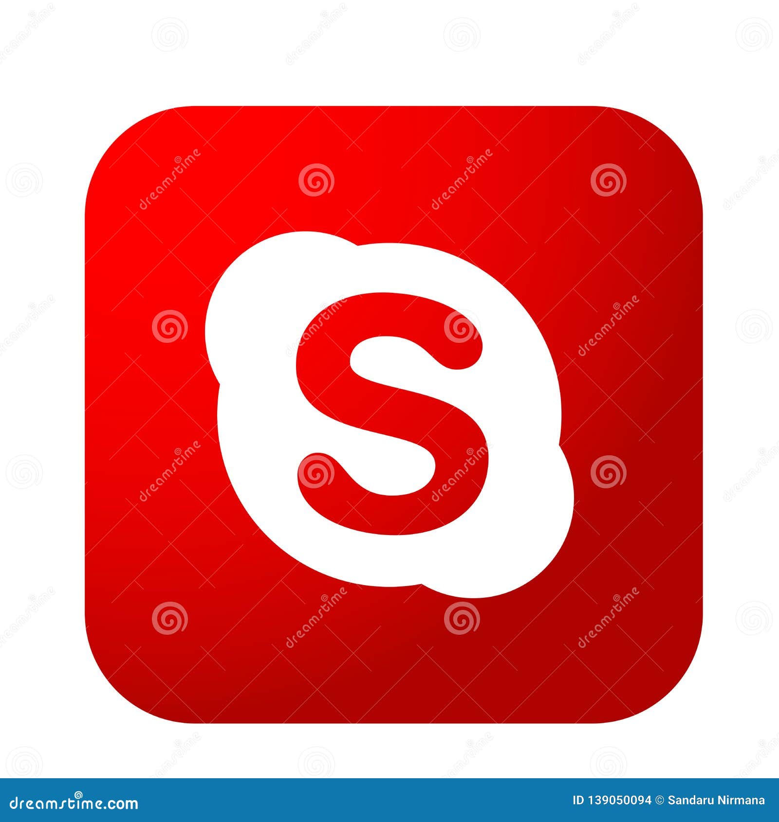 Skype Logo Icon in Red Vector Element on White Background Editorial ...