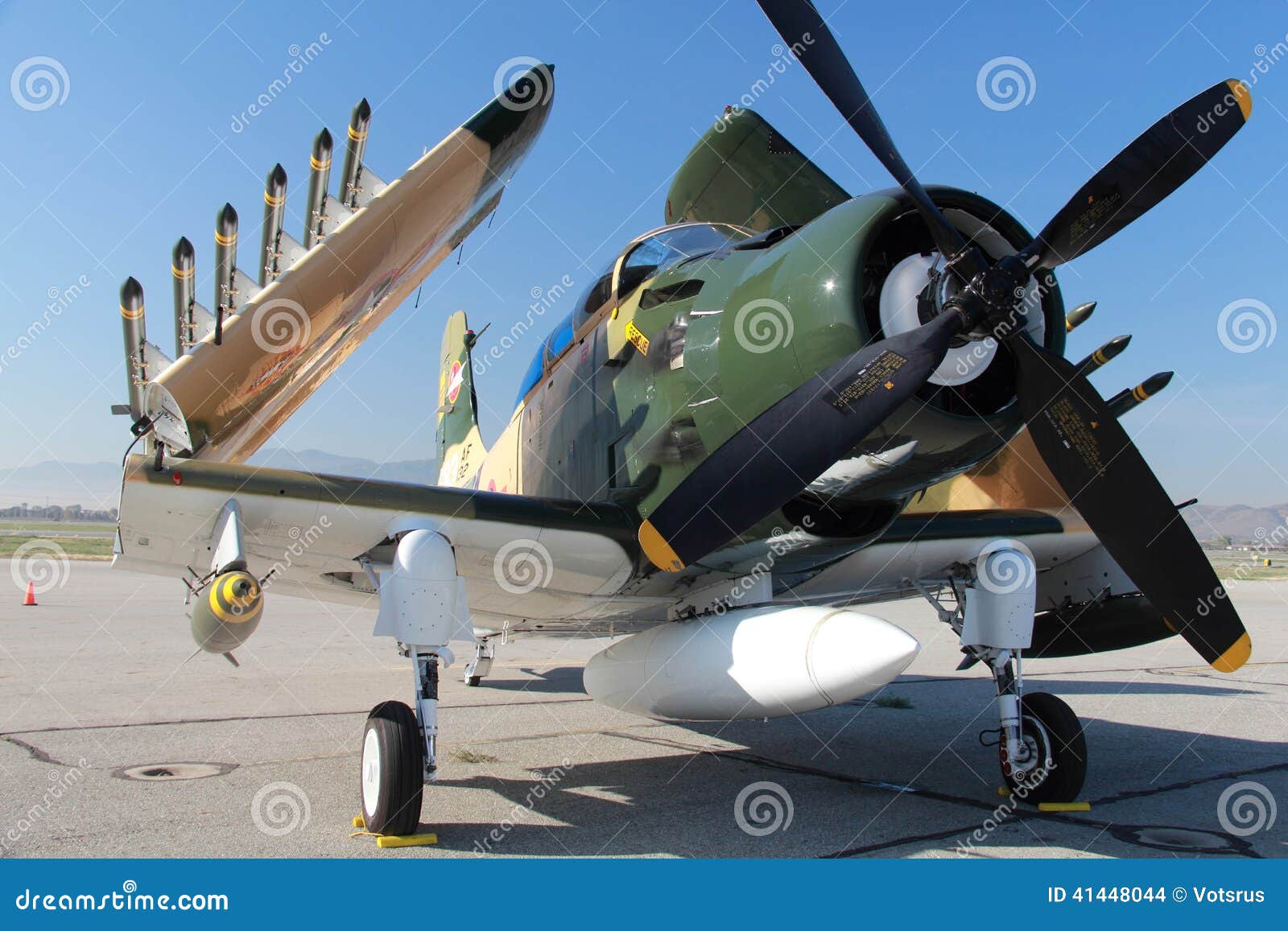 A-1 Skyraider with Wings Folded Stock Photo - Image of classic, heritage: 41448044