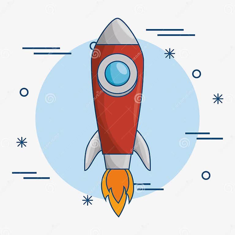 Flying skyrocket icon stock vector. Illustration of bright - 112559974
