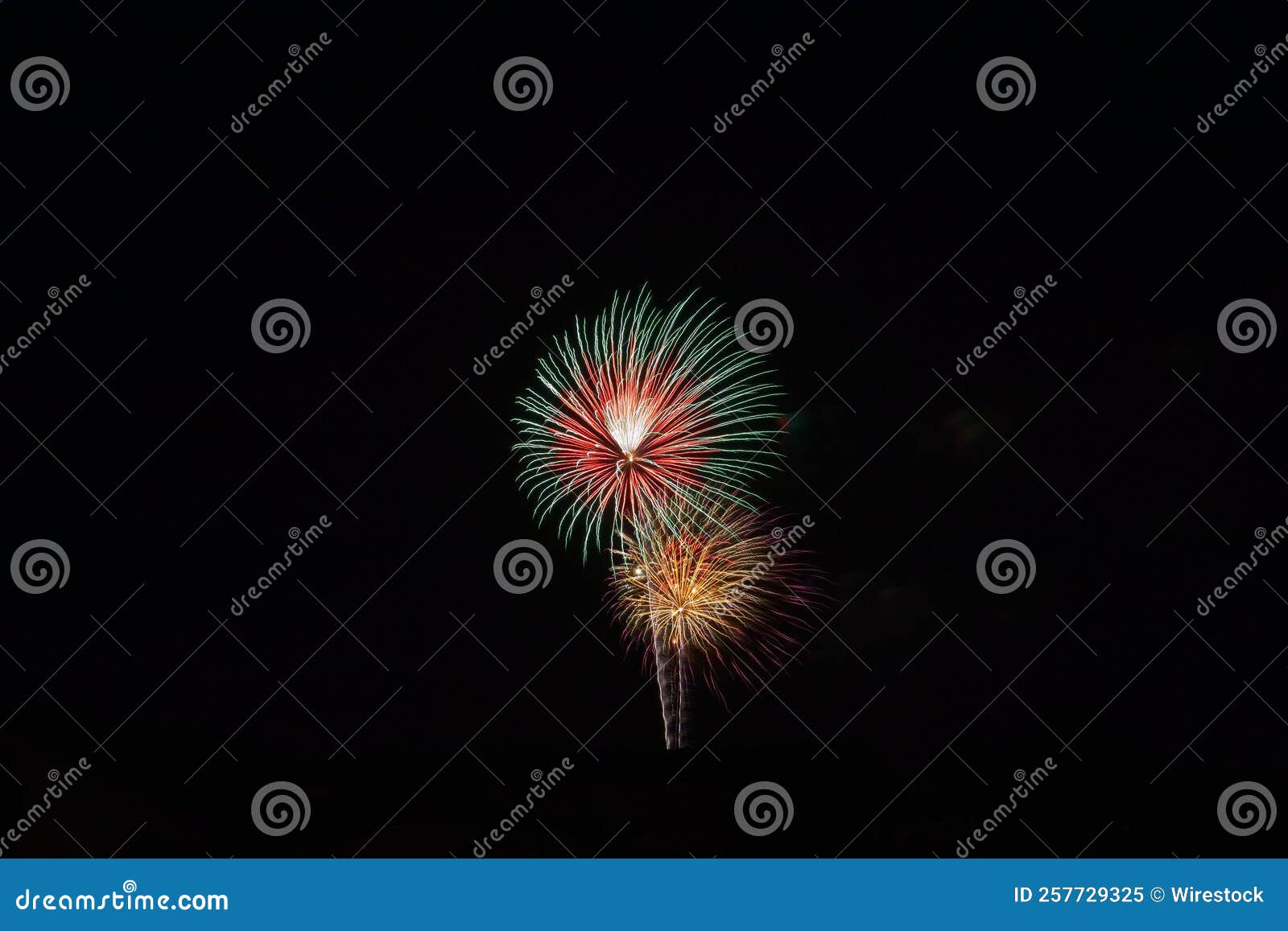 Skyrockets in the Night Sky Stock Image - Image of dark, night: 257729325