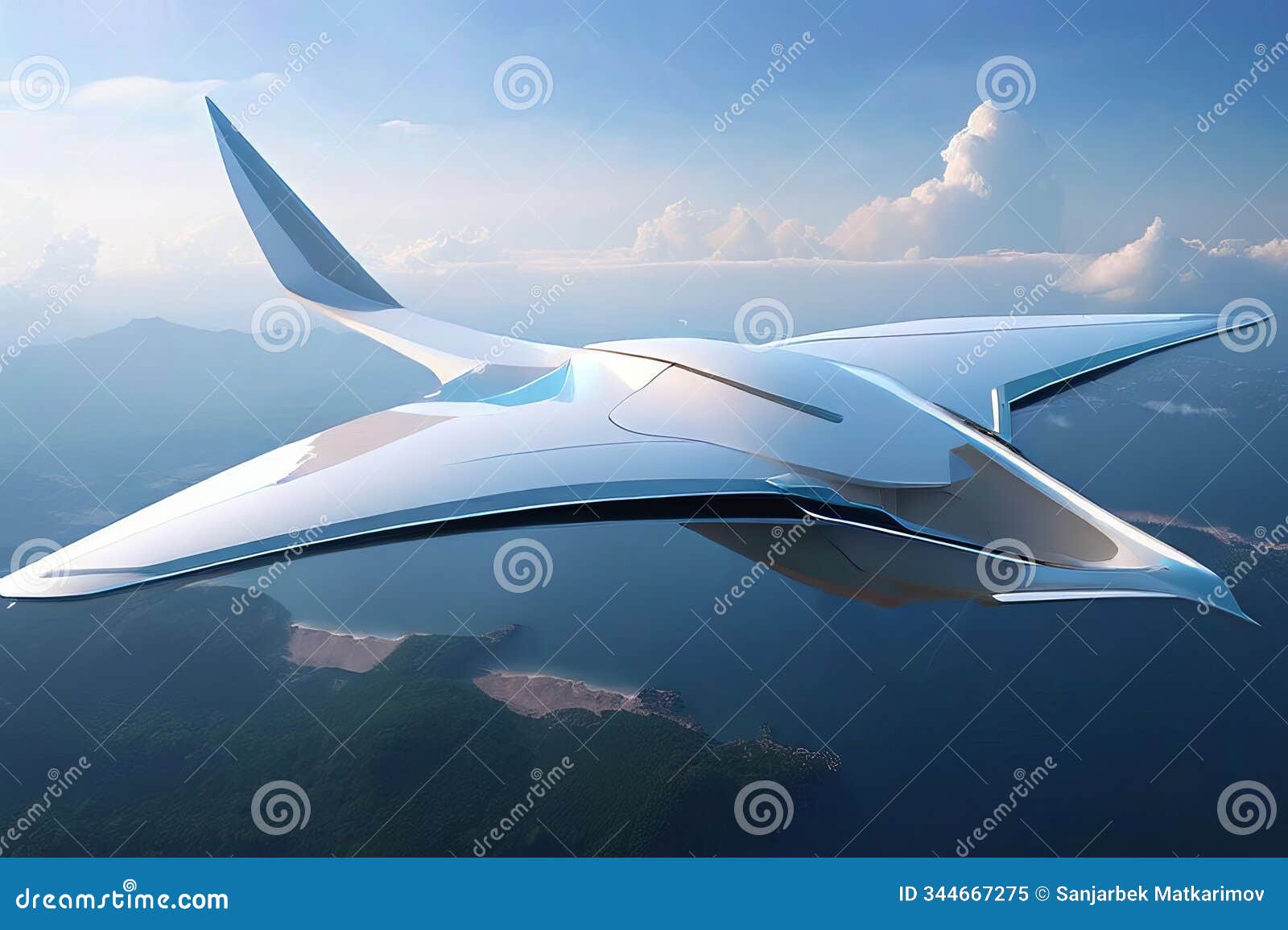 Skysail a Futuristic Wing Shaped Flying Stock Illustration ...