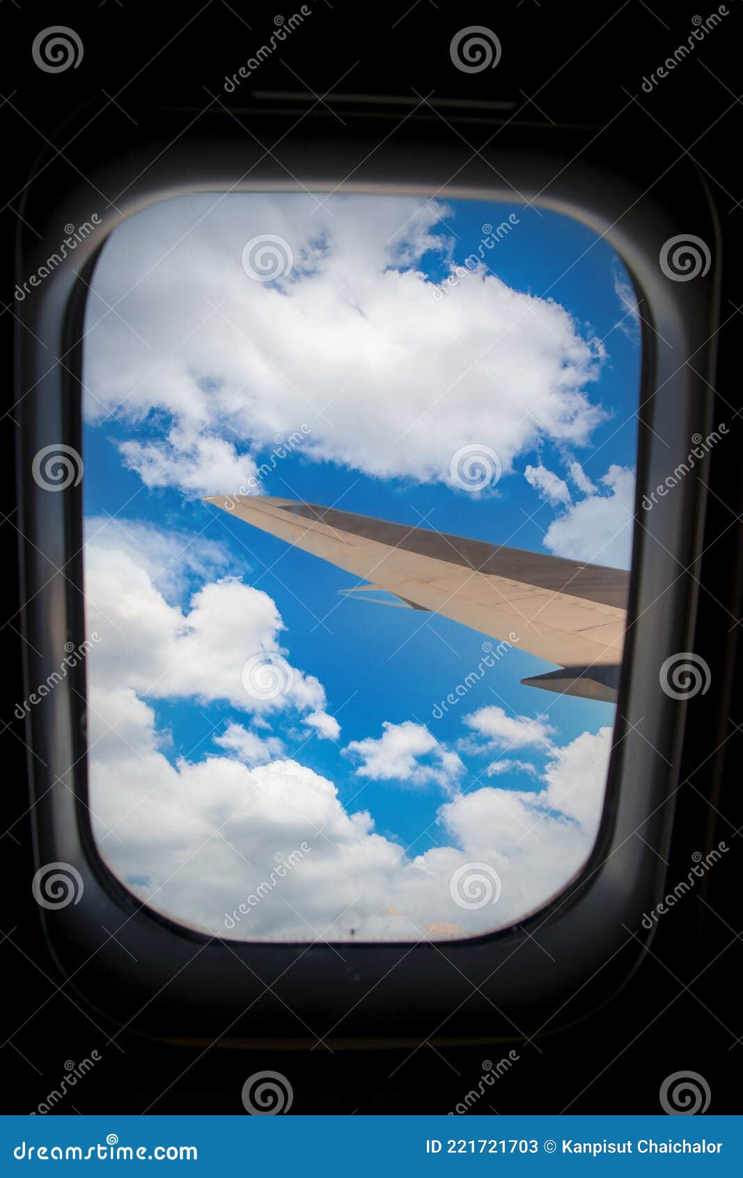 Skyscape through Aeroplane Window during Flight Stock Image - Image of ...