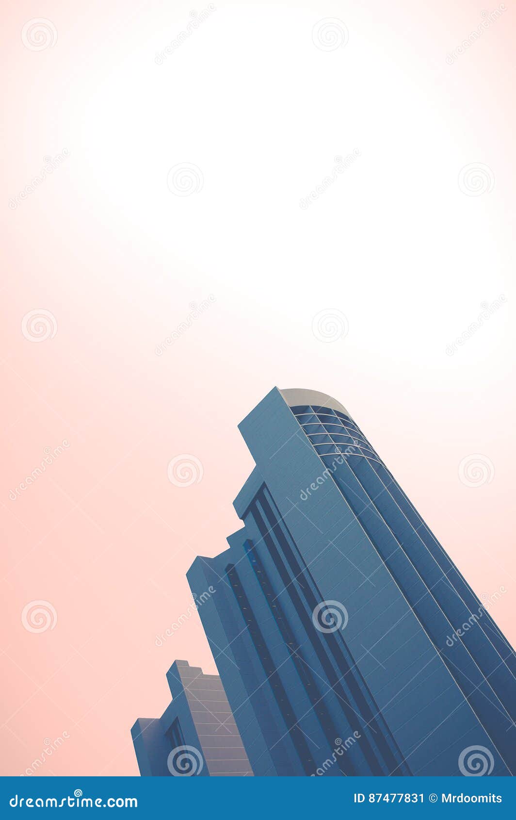Skyscraper Abstract with Pink Sky Stock Image - Image of futuristic ...