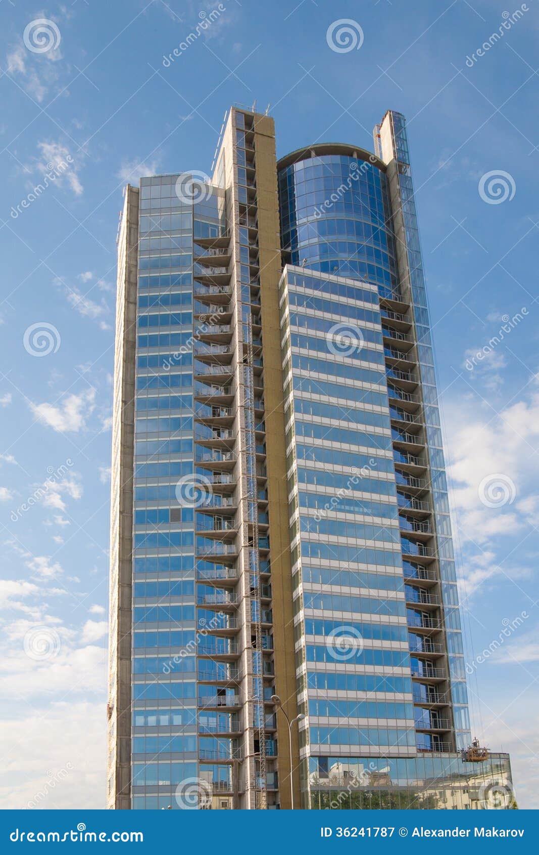 Skyscraper on Background of Blue Sky. Stock Image - Image of finance ...