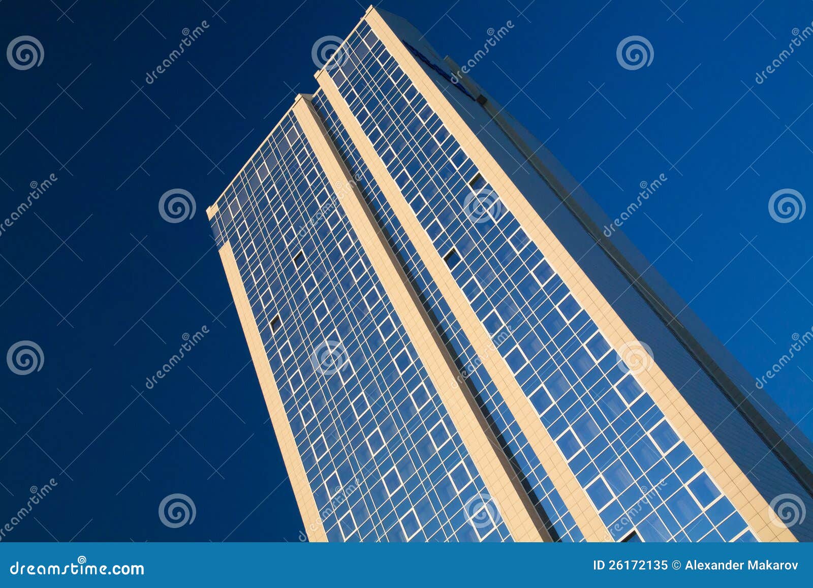 Skyscraper on a Background of Clear Blue Sky Stock Image - Image of ...