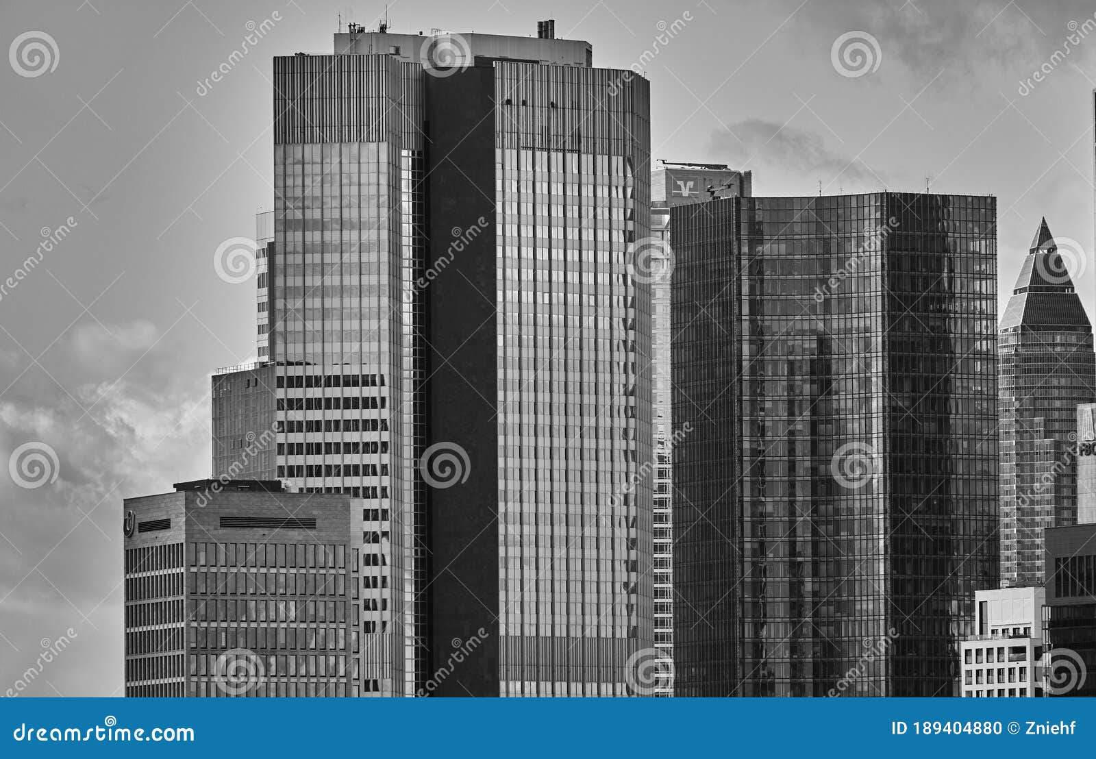 Skyscraper in the Banking District of Frankfurt, Black and White ...
