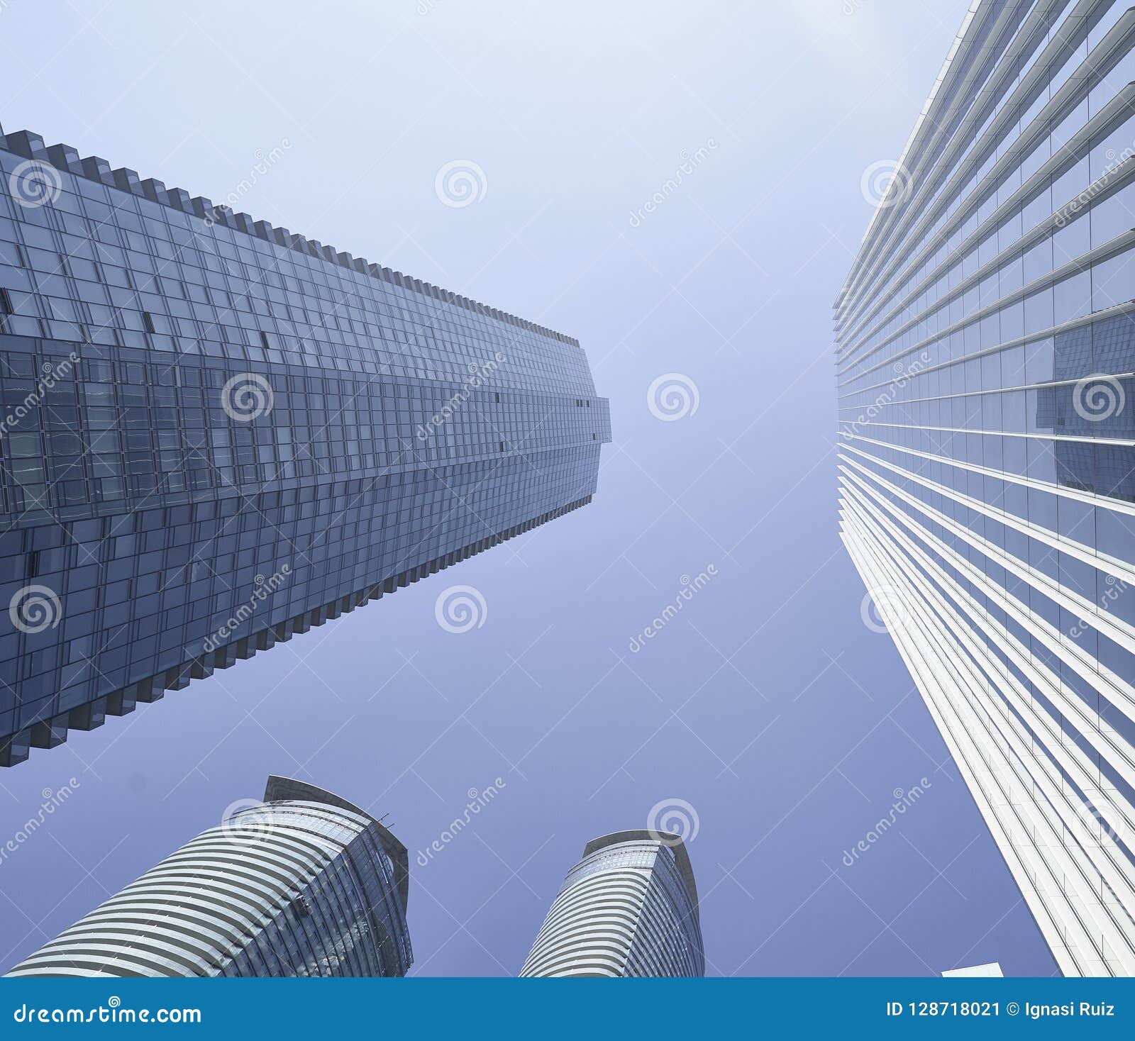 Several Skyscrapers from Below View Stock Image - Image of metal, city ...