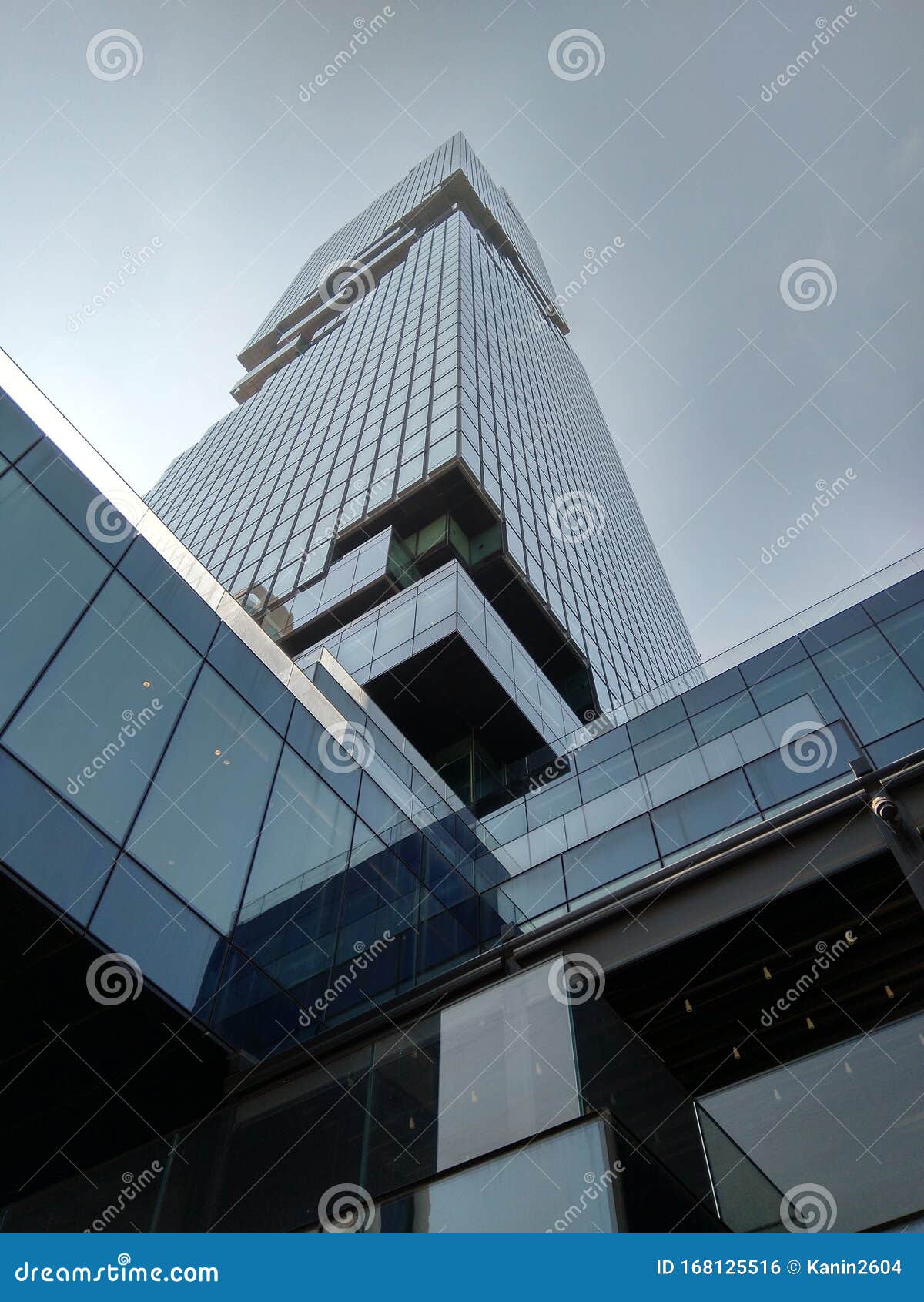 Blue skyscraper in Bangkok stock photo. Image of modern - 168125516
