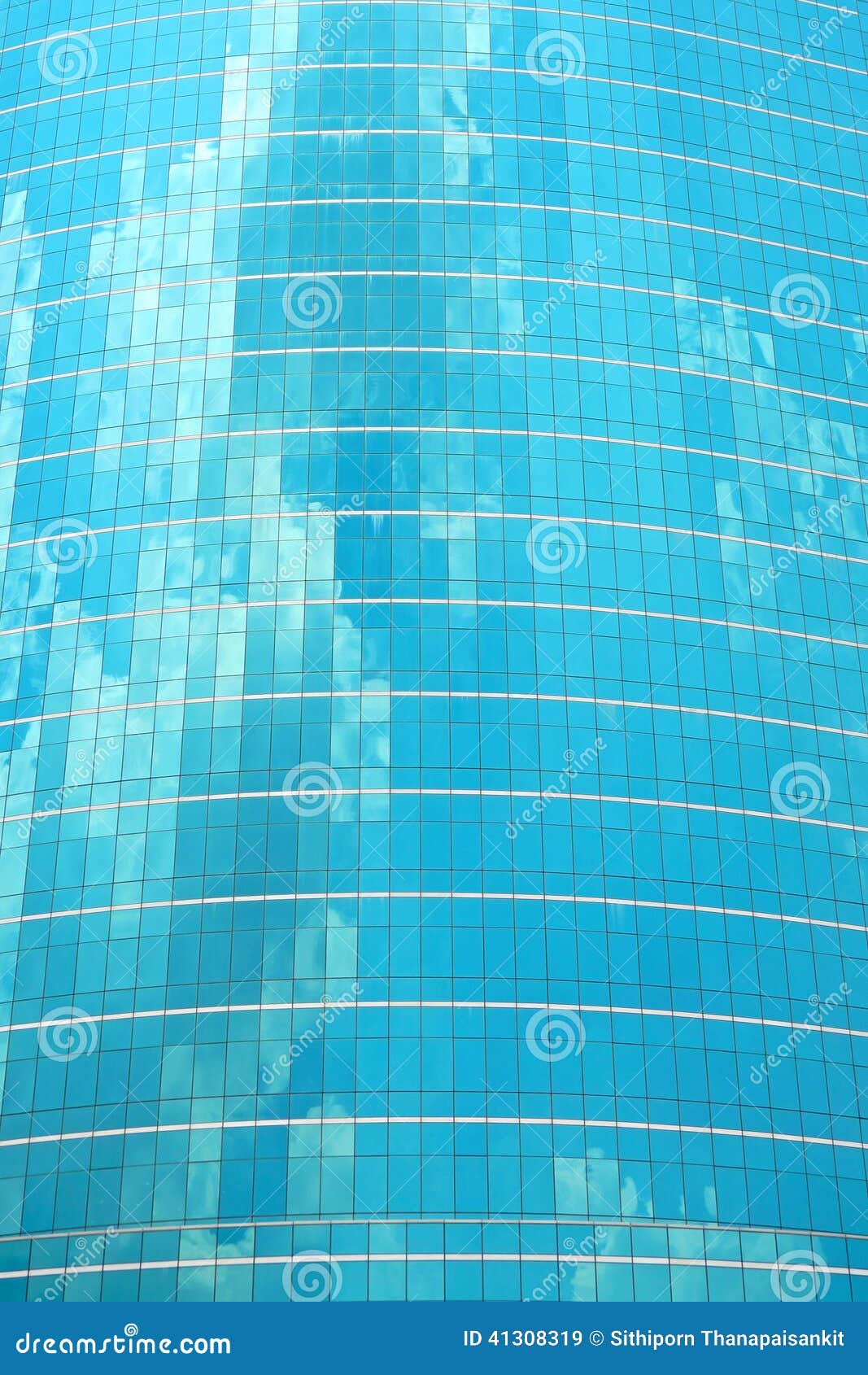 Skyscraper Blue Glass Reflection Cloud on Sky Stock Image - Image of ...