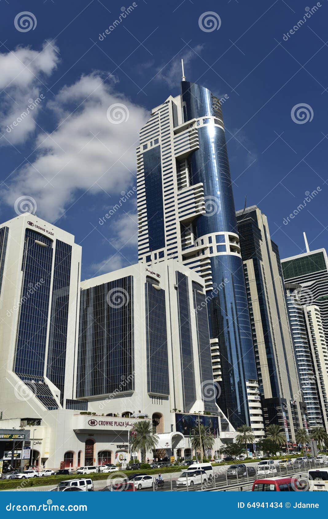 Skyscraper Blue Tower in Dubai, UAE Editorial Stock Image - Image of ...