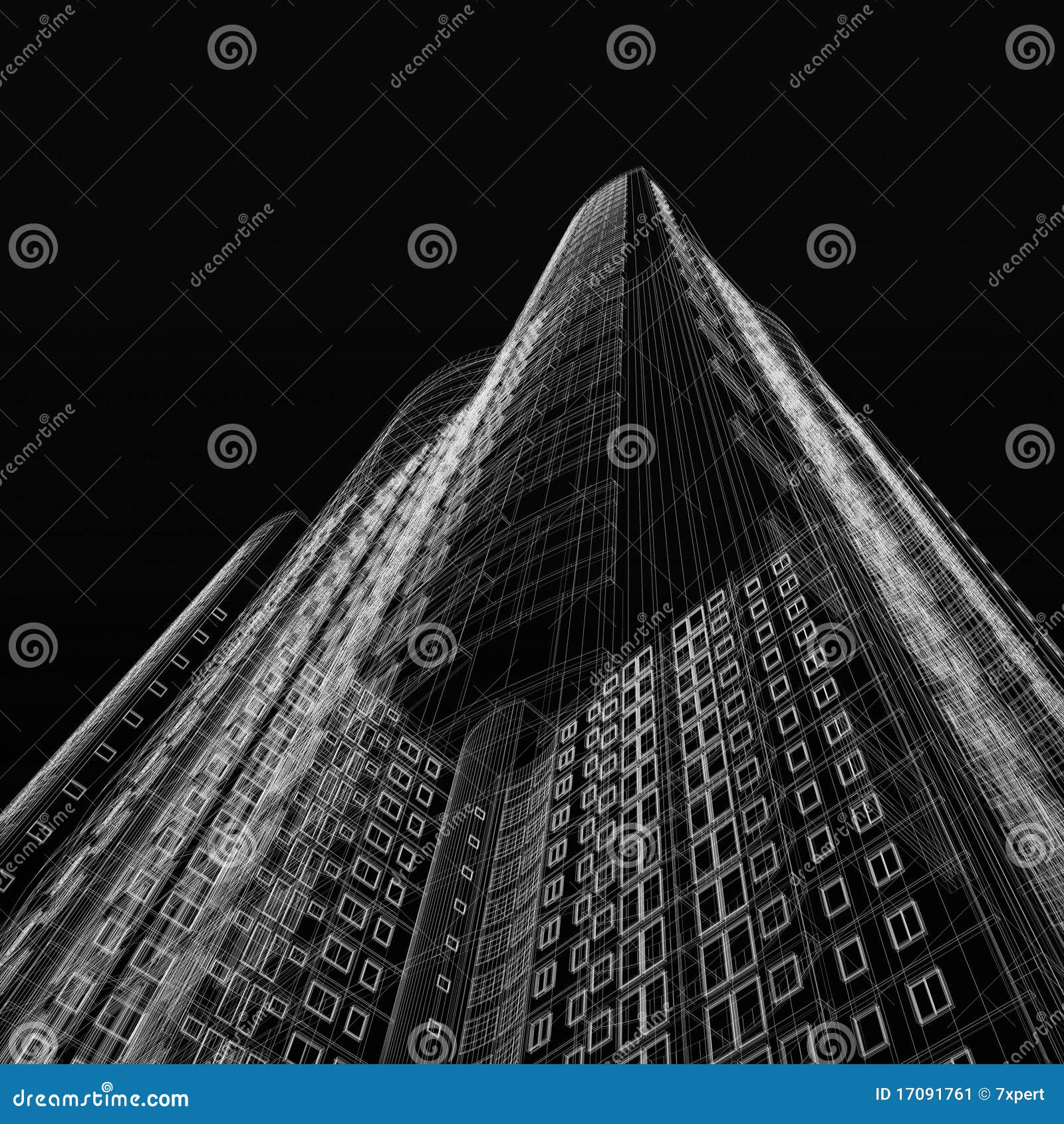 Skyscraper blueprint stock illustration. Illustration of estate - 17091761