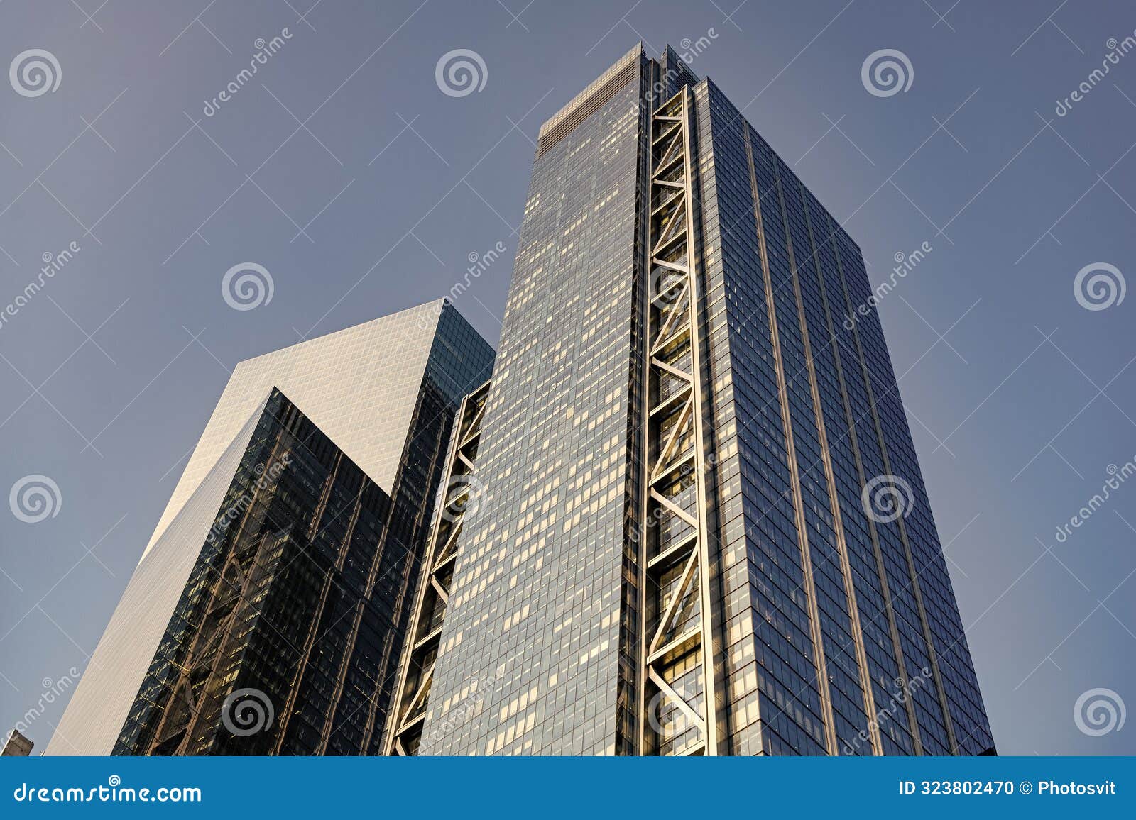 Skyscraper Building Architecture. Skyscraper with Glassy Facade. Modern ...
