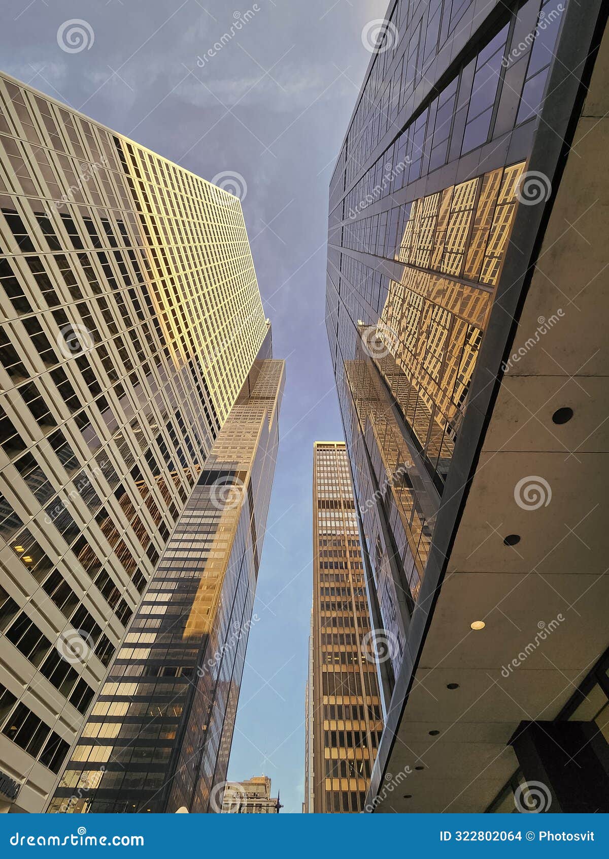 Skyscraper Building Architecture. Skyscraper with Glassy Facade. Modern ...