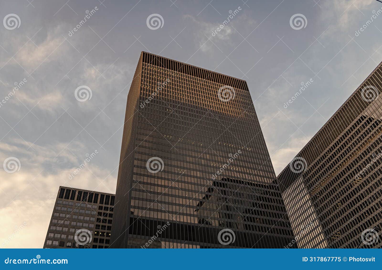 Skyscraper Building Architecture. Skyscraper with Glassy Facade. Modern ...