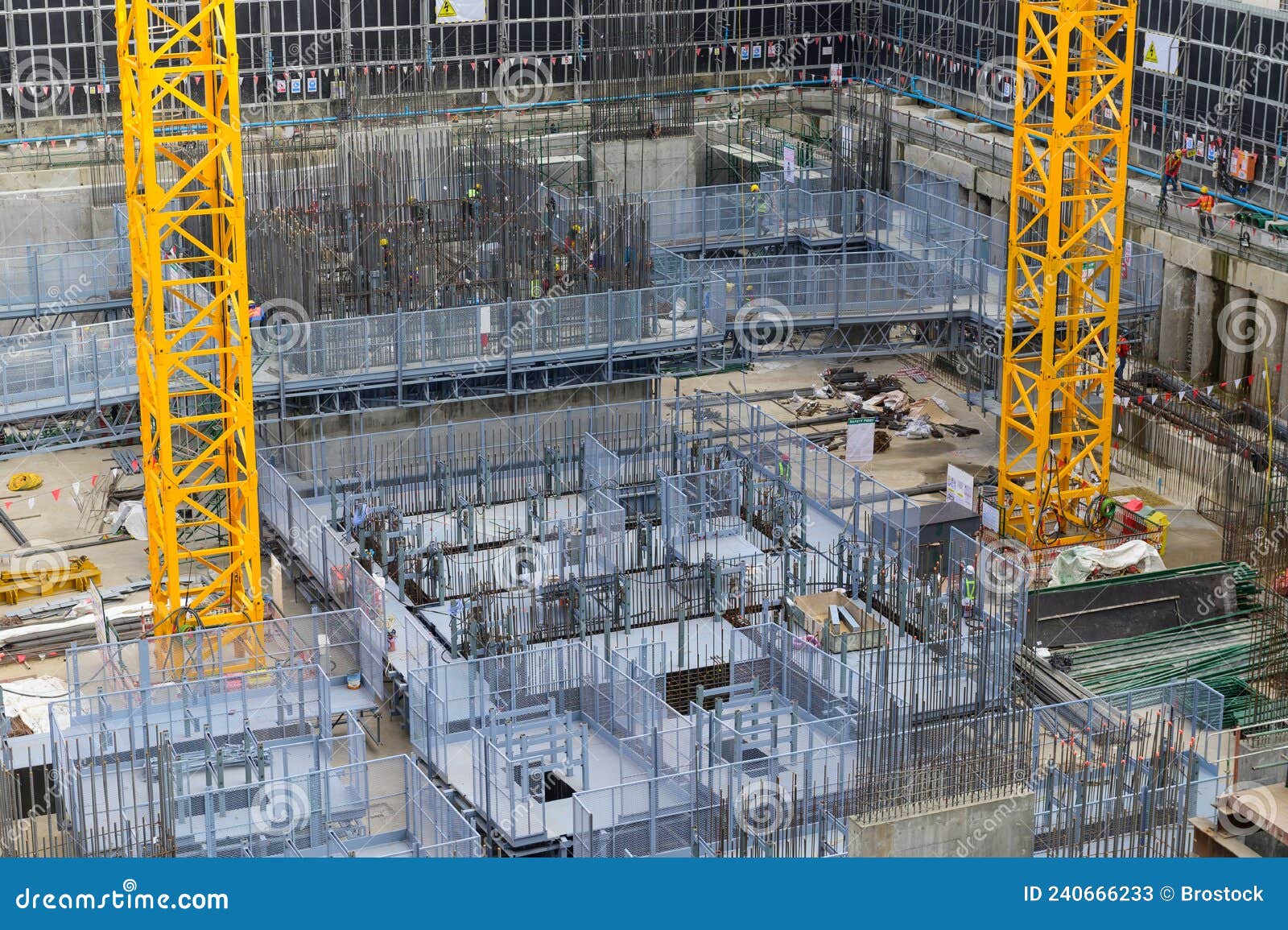 Skyscraper Building Basement Construction Site Stock Image - Image of ...