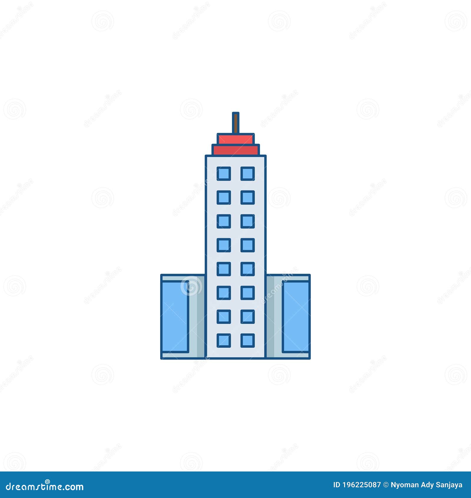 Skyscraper Building Construction Vector Icon Isolated on White ...