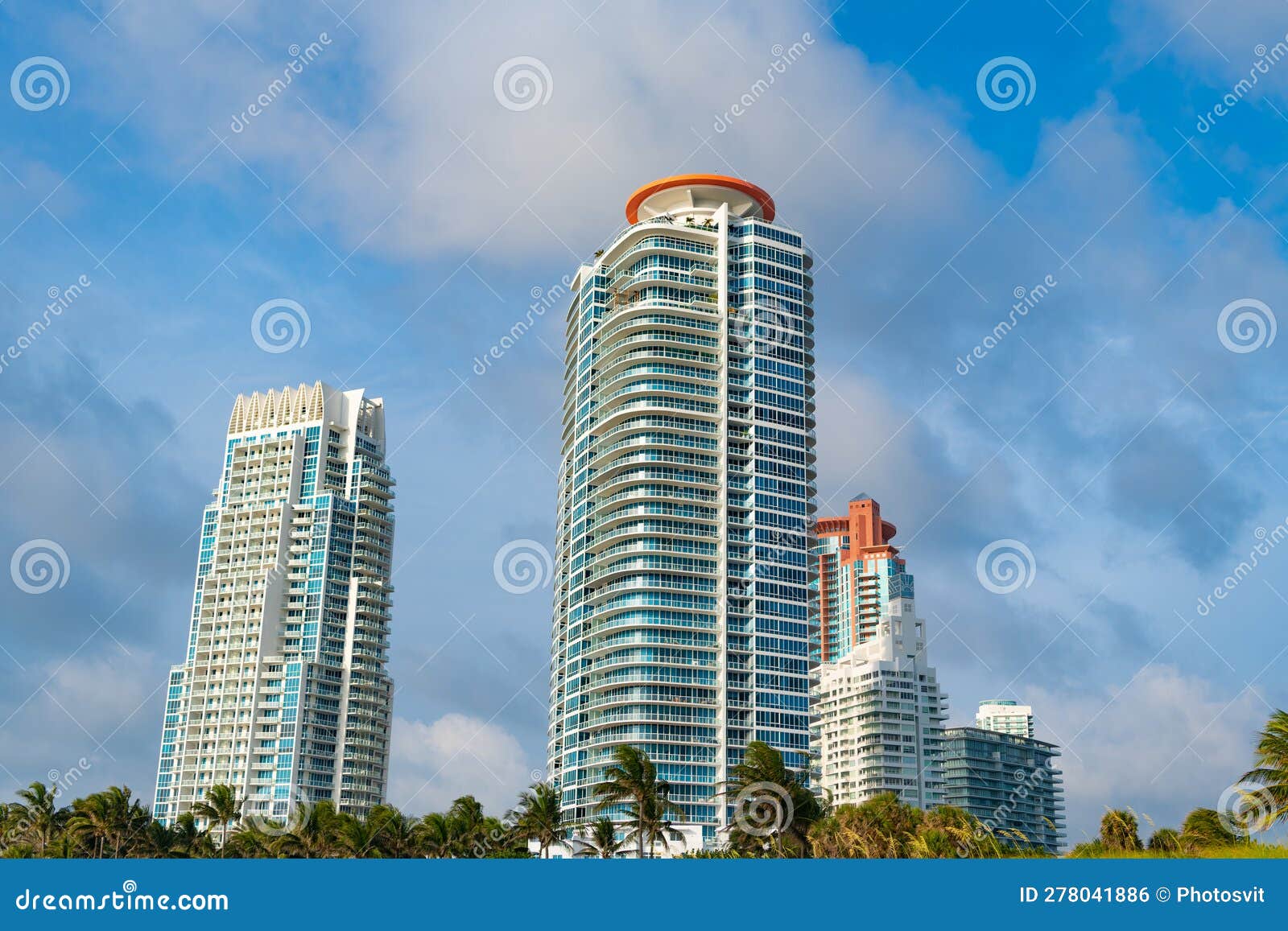 Skyscraper Building Facade Architecture in Miami. Skyscraper Building ...