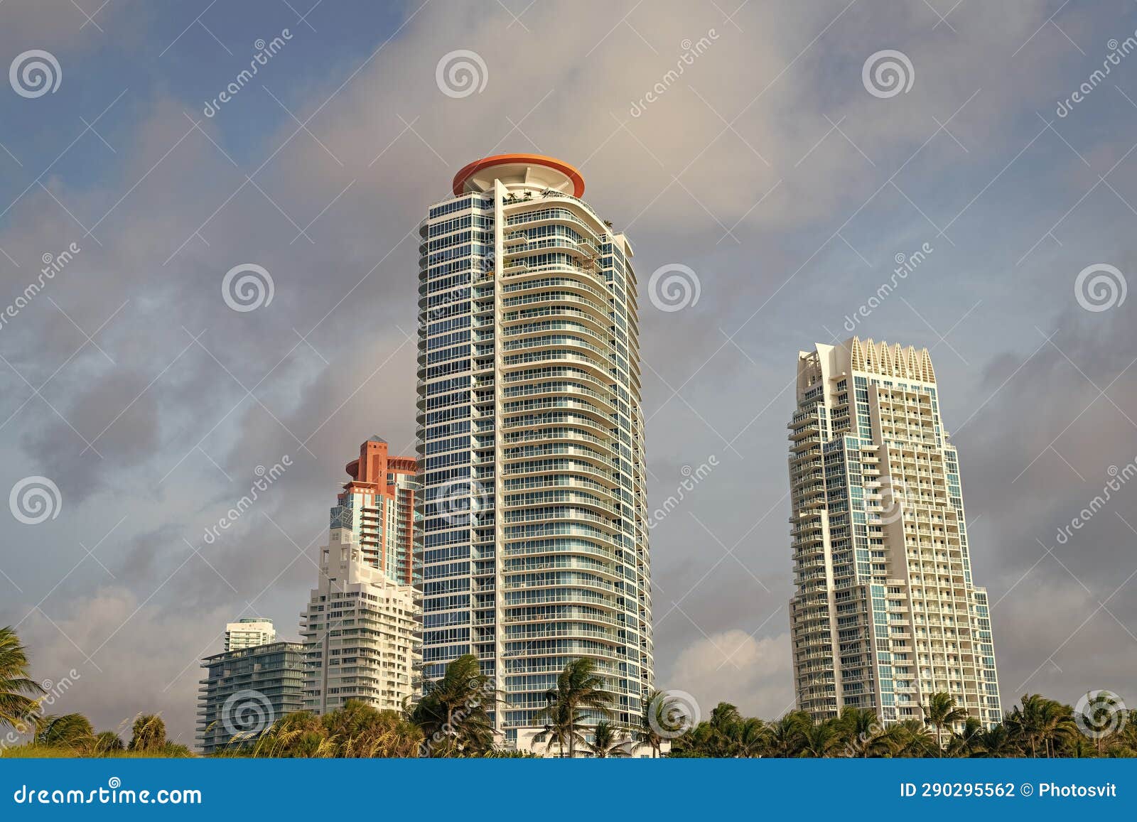 Skyscraper Building Facade Architecture in Miami. Skyscraper Building ...