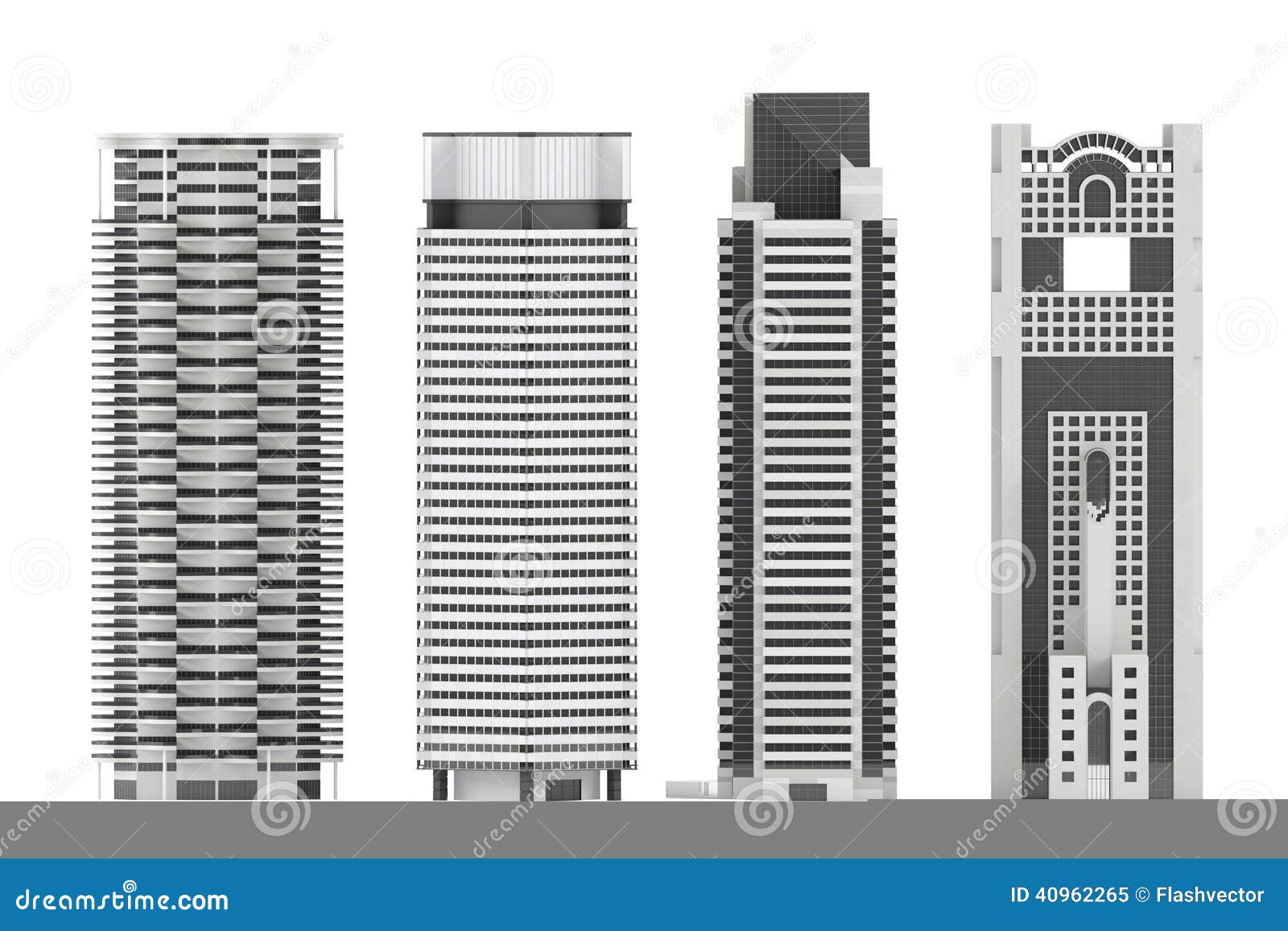Skyscraper Building Isolated Stock Illustration - Illustration of ...