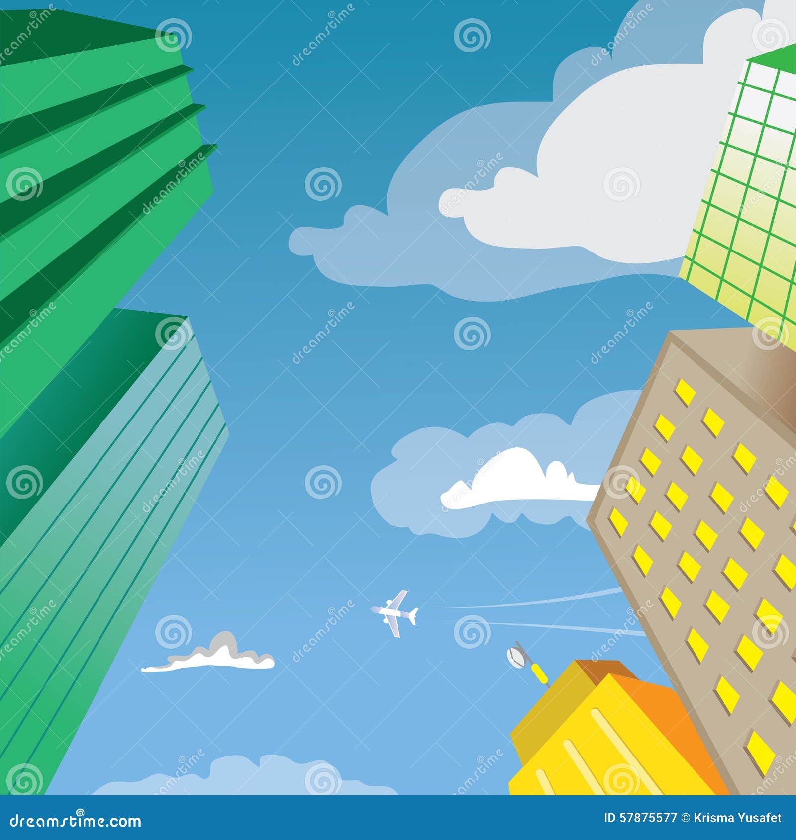 Skyscraper Building Perspective Vector Stock Vector - Illustration of ...