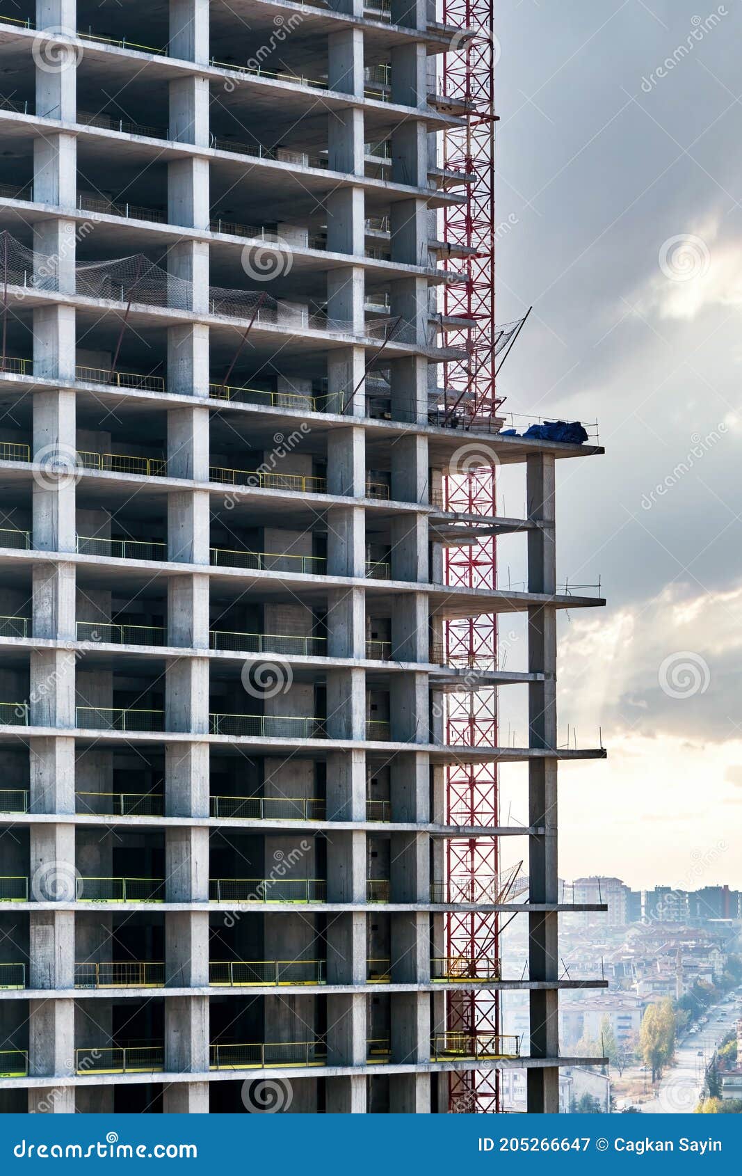 Skyscraper Building Under Construction with Safety Net Stock Image ...