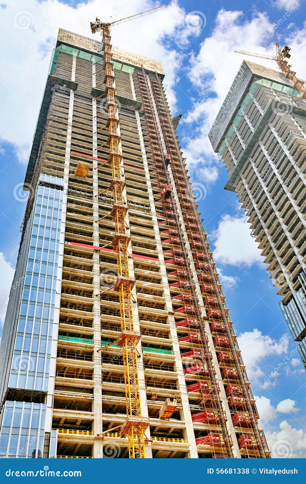 Skyscraper Building Under Construction Stock Photo - Image of concrete ...