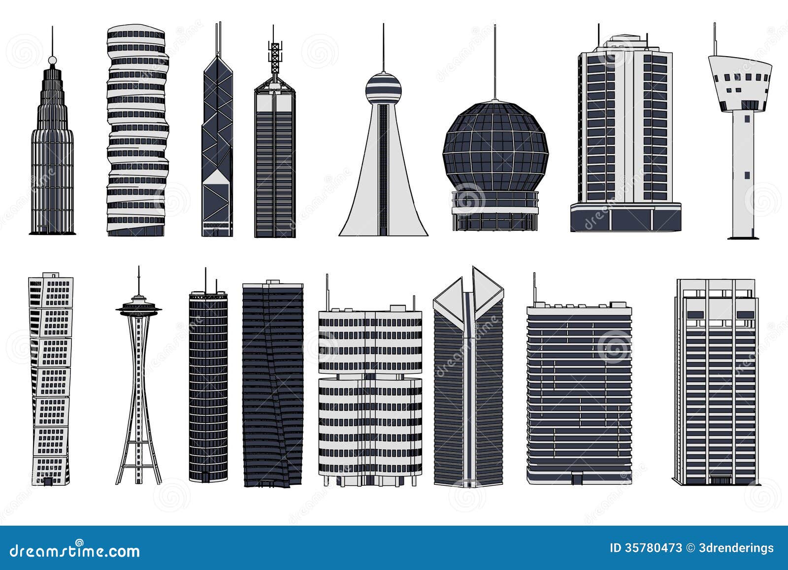 2d Cartoon Skyscraper
