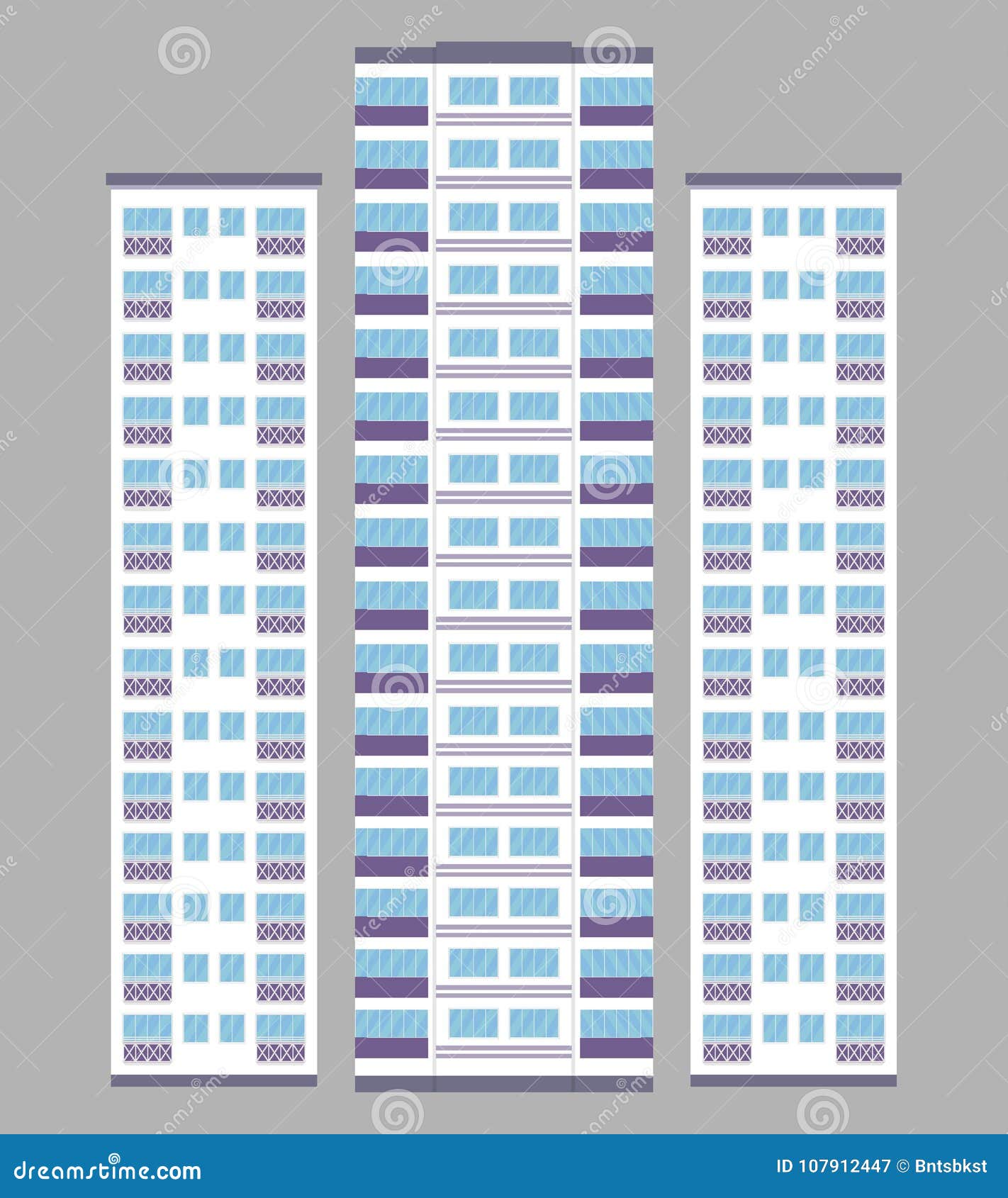 Skyscraper Buildings in Flat Style, Isolated. Vector Illustration ...