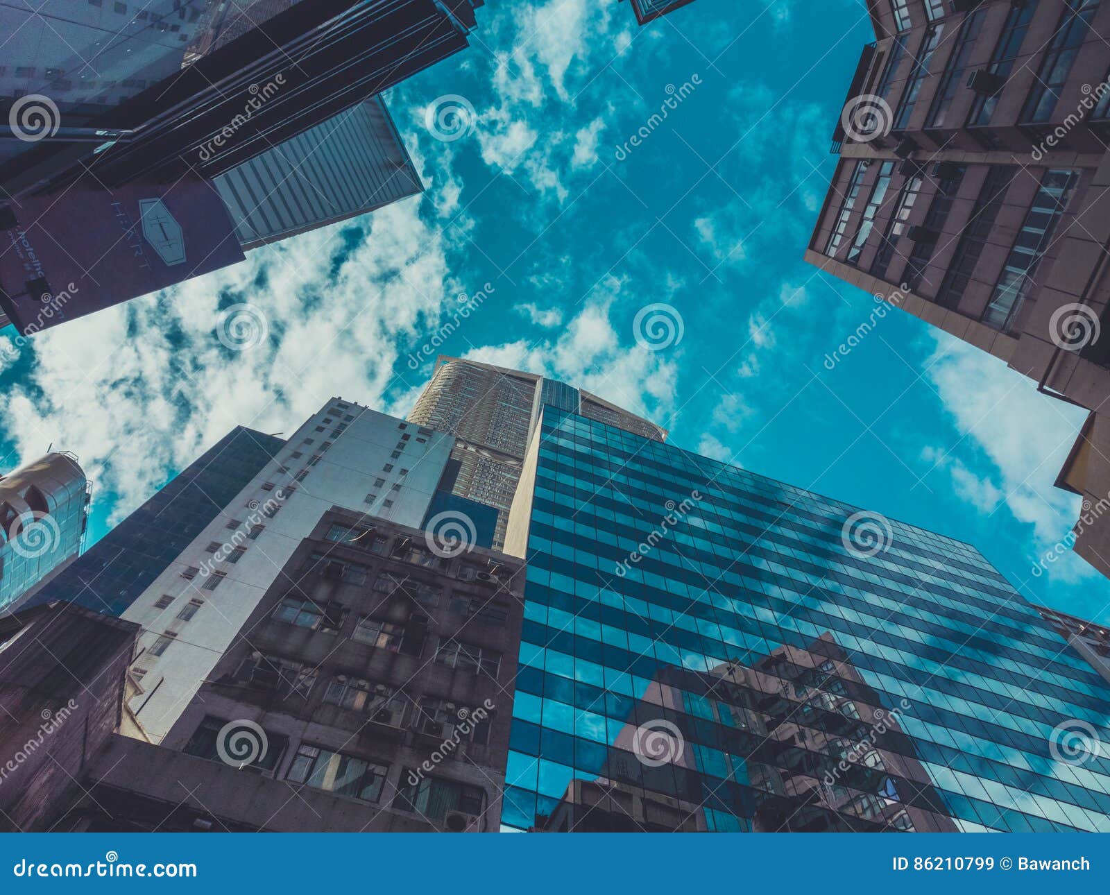 Skyscraper Buildings and Sky View Stock Image - Image of color, growth ...