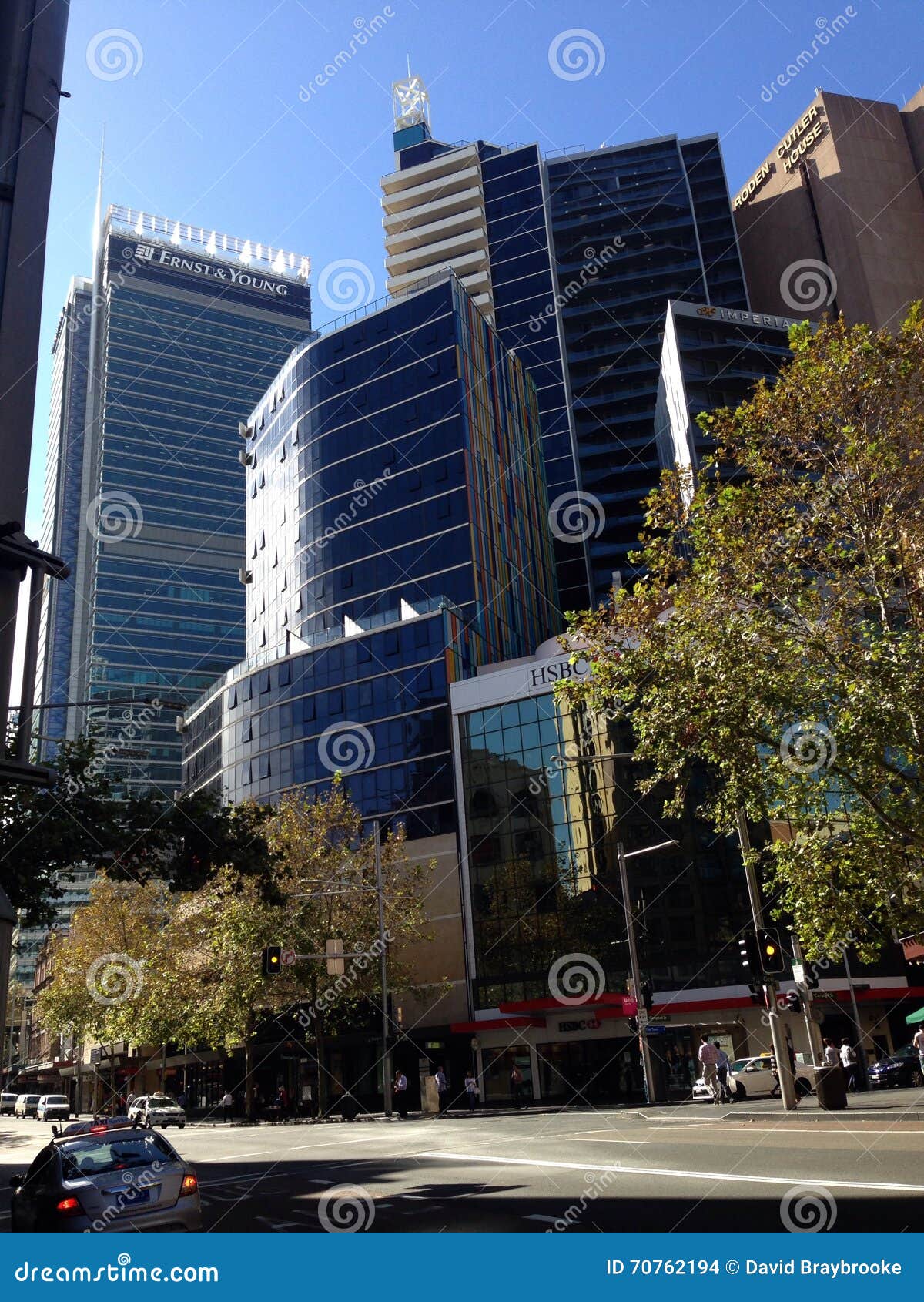Skyscraper Buildings City Street View Editorial Stock Image - Image of ...