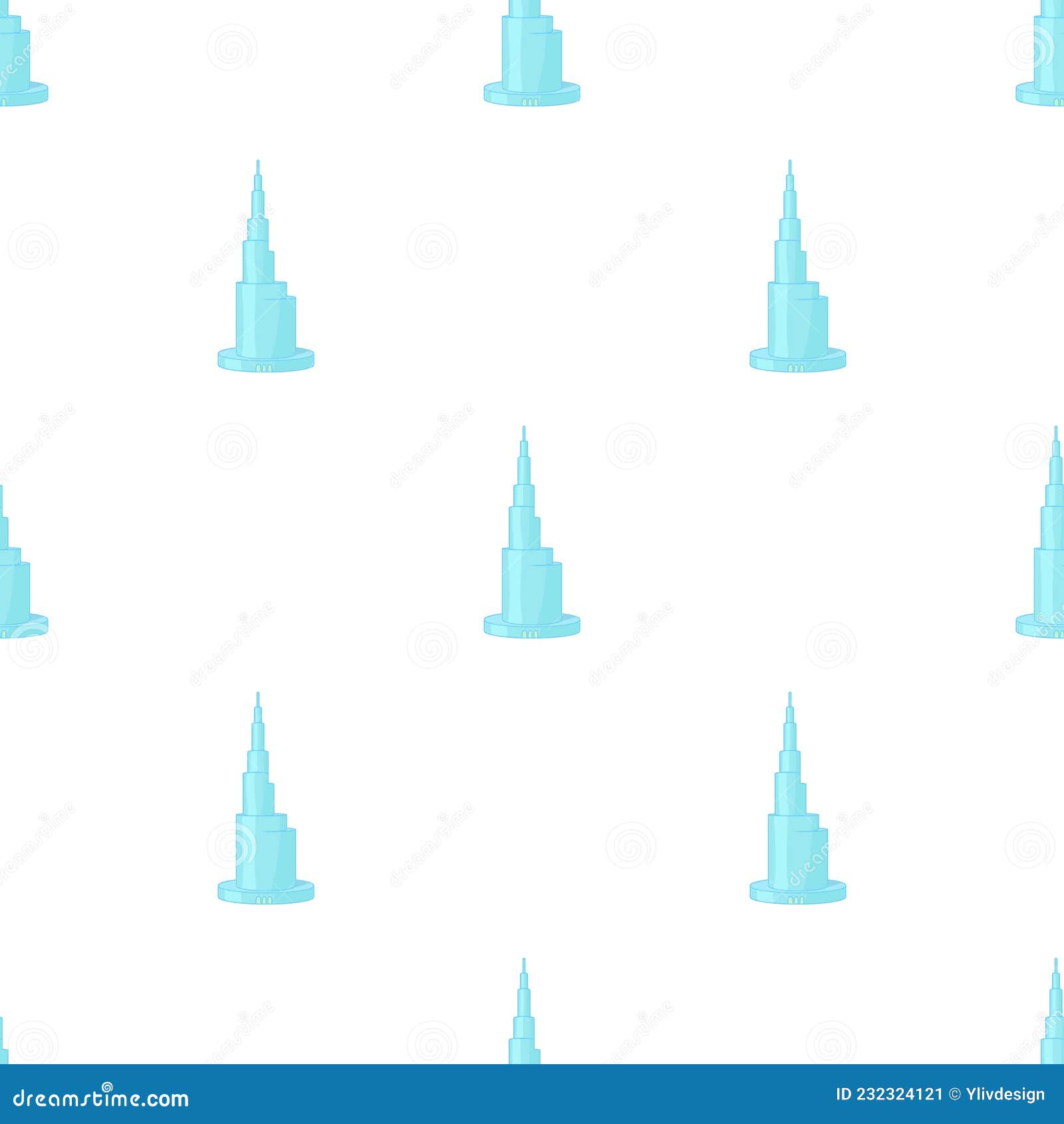 Skyscraper Burj Khalifan, Dubai Pattern Seamless Vector Stock Vector ...