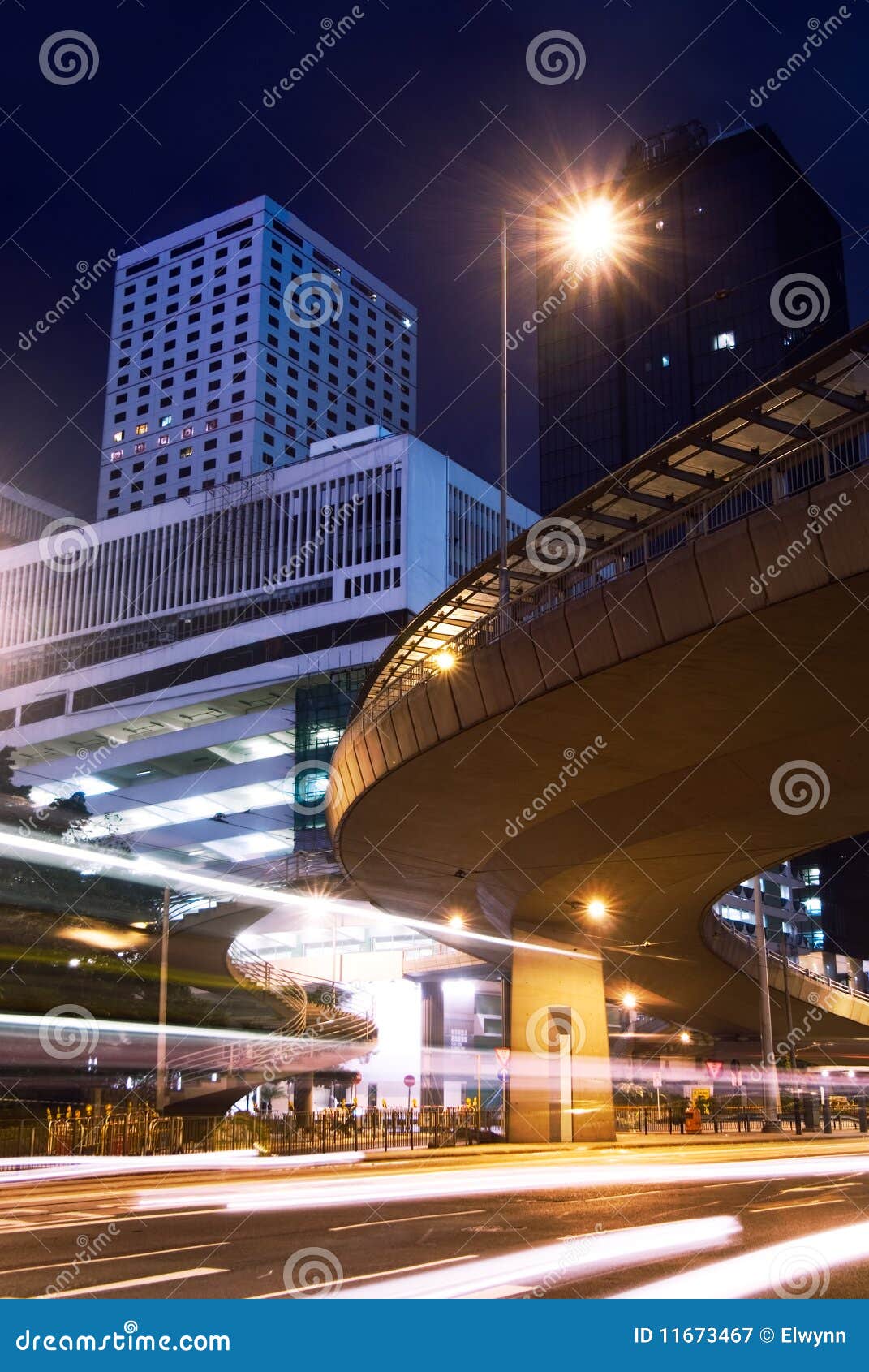 Skyscraper with Cars Motion Blurred Light Stock Image - Image of ...