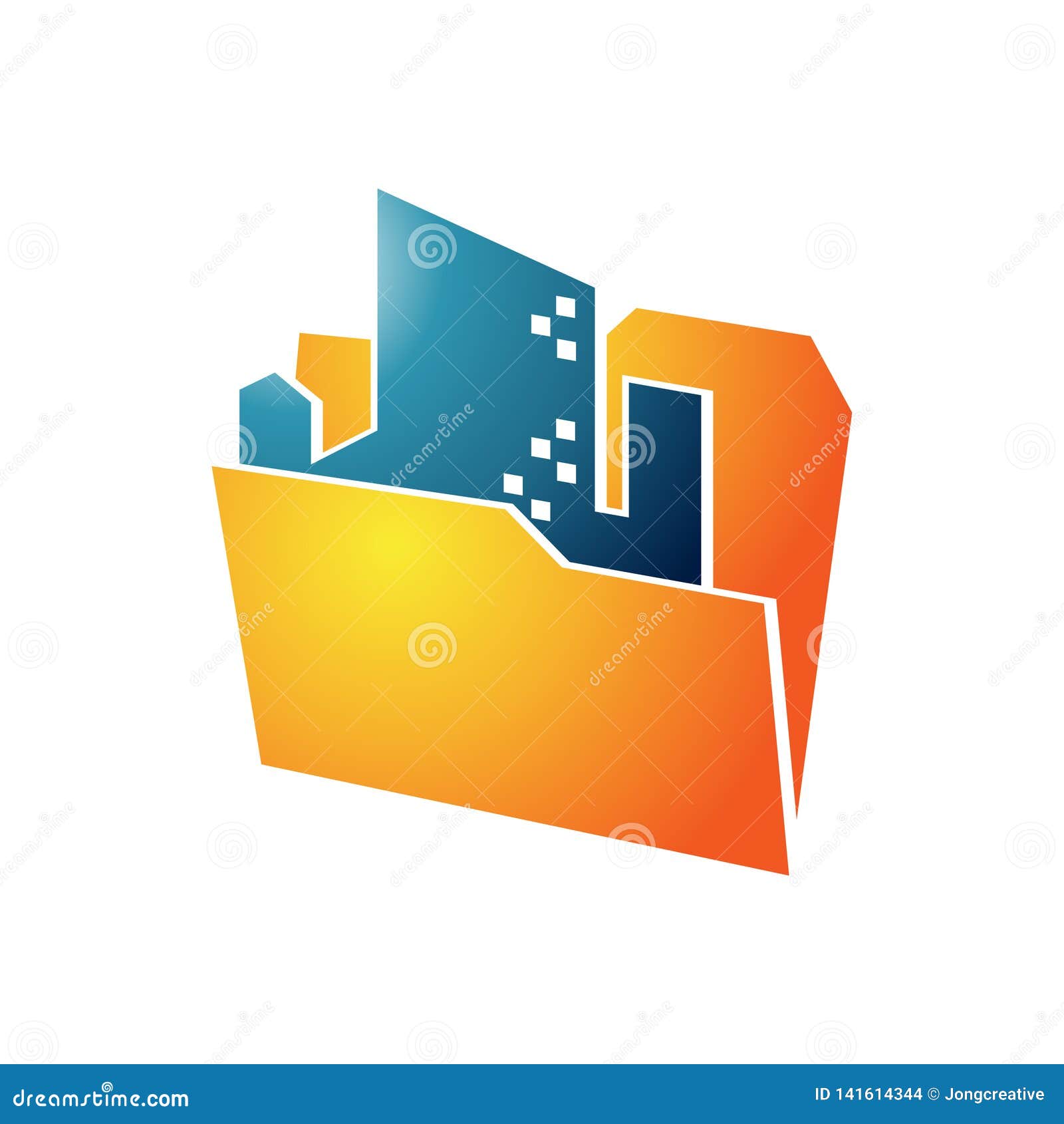 Skyscraper City Building File Folder Business Icon Stock Vector ...