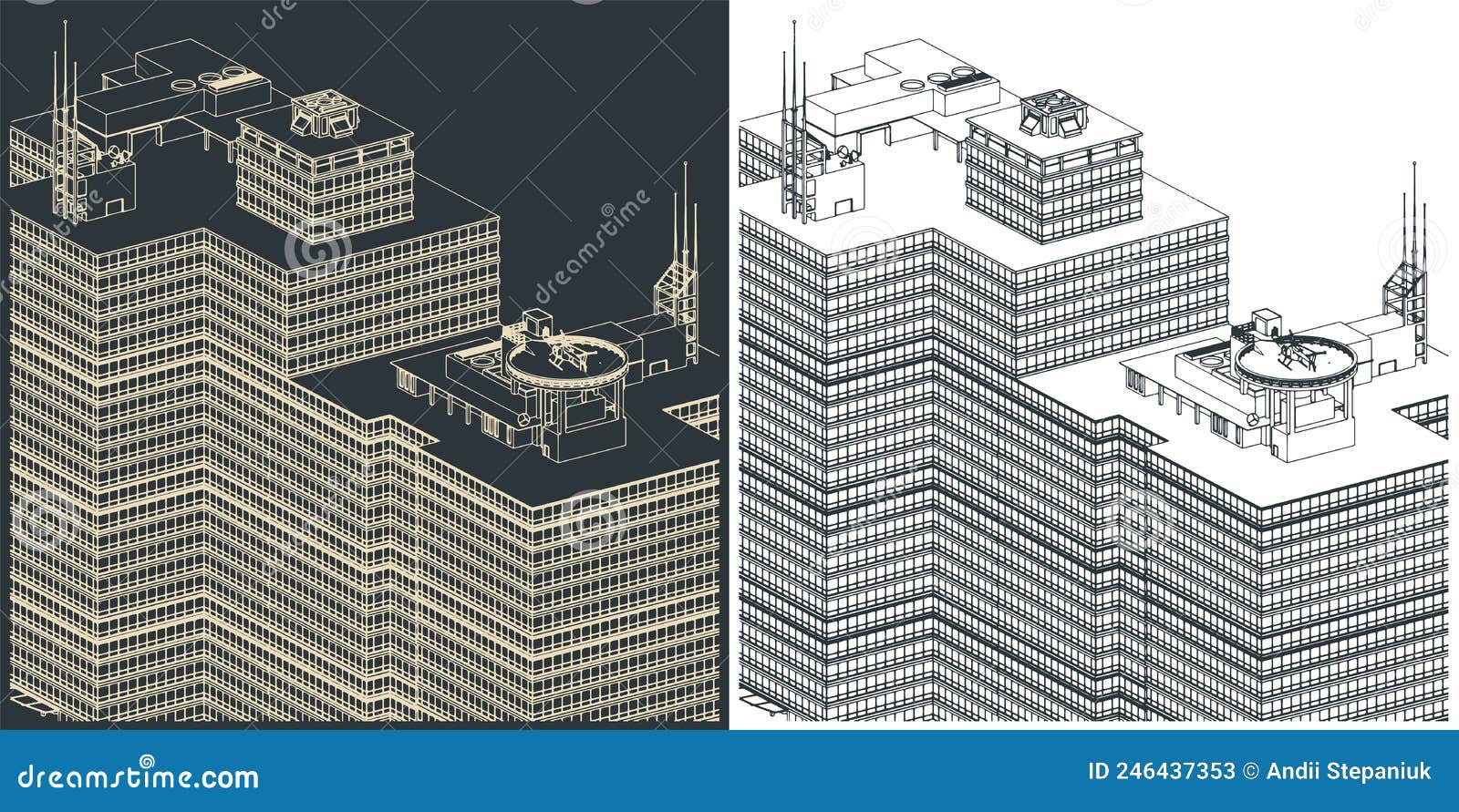 Skyscraper Close Up Sketches Vector Illustration | CartoonDealer.com ...